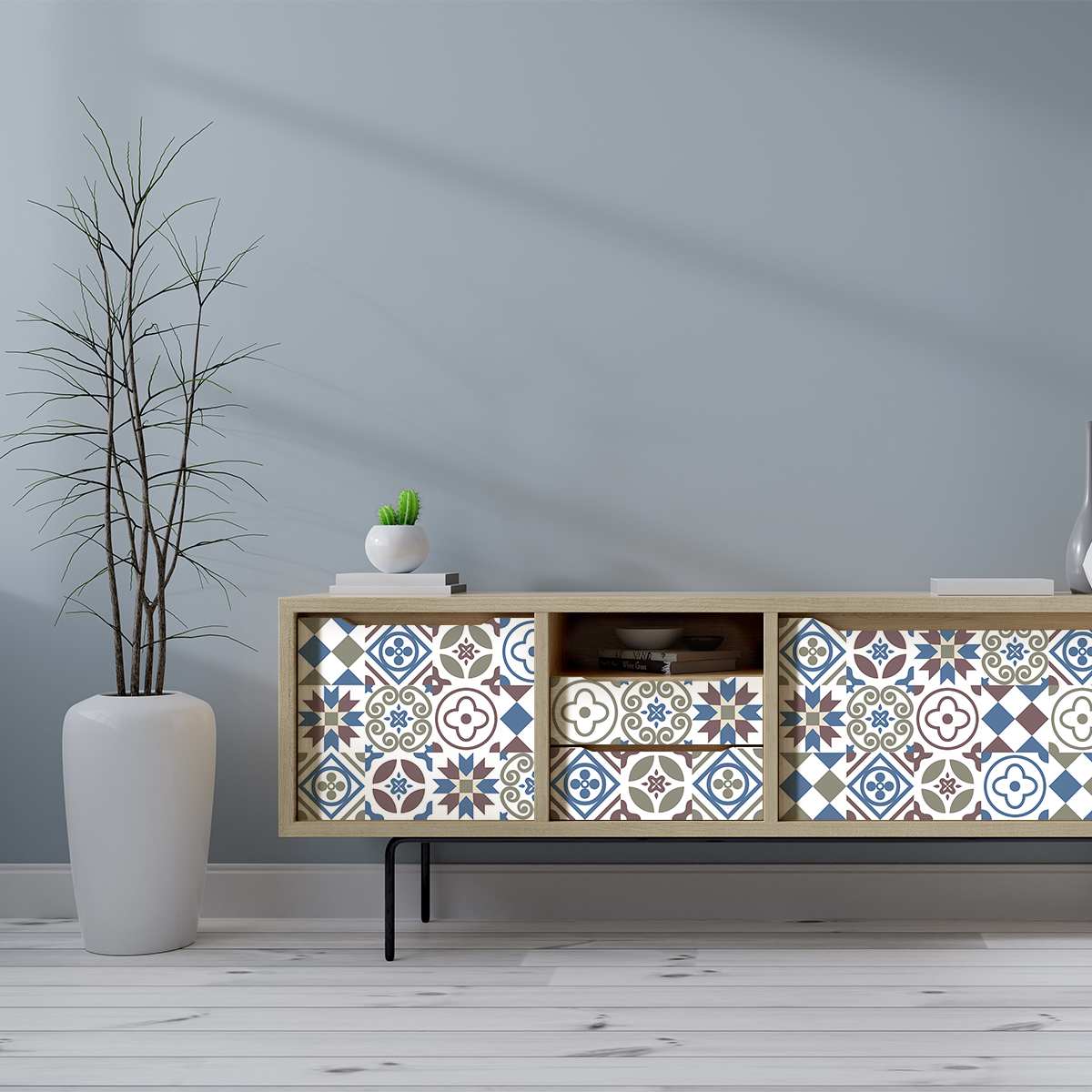 30 vinilos baldosa de cemento muebles aleksina - adhesivo de pared ...