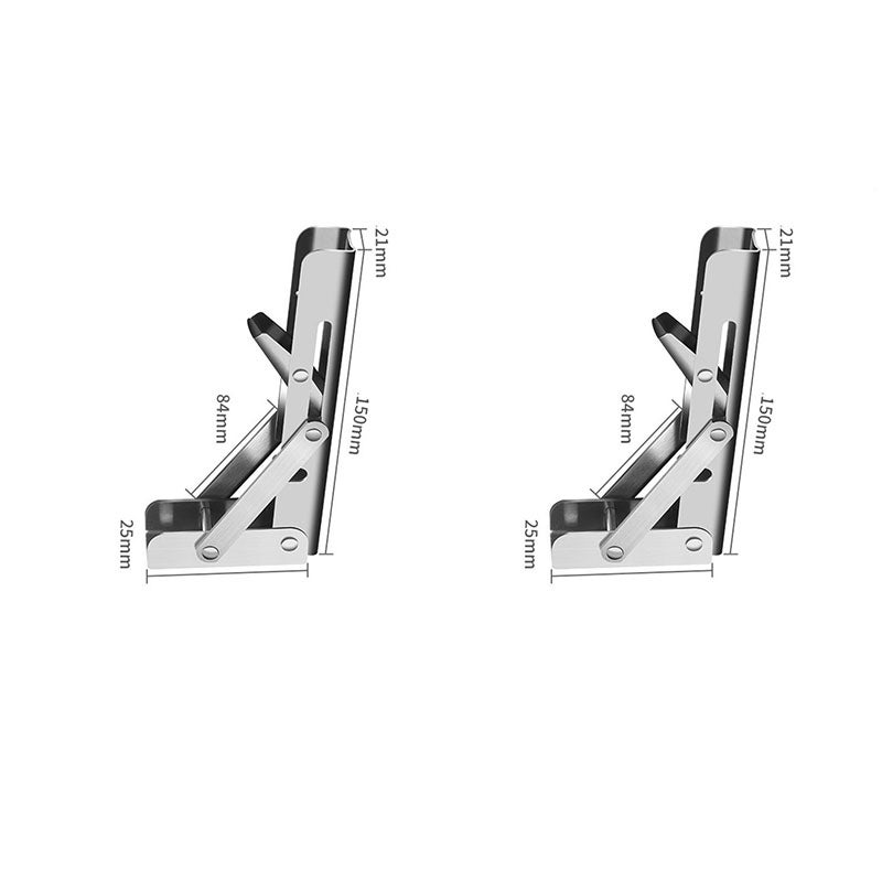 Billy Stainless Steel Folding Shelf Bracket (2 Pack) Silver | Leroy Merlin