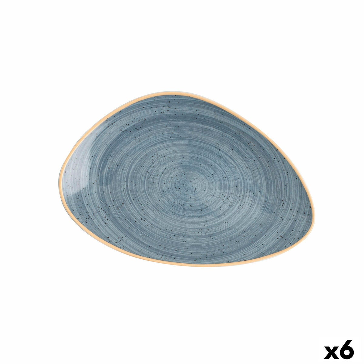 Piatto da pranzo Ariane Terra Triangolare Azzurro Ceramica Ø 29 cm (6 ...
