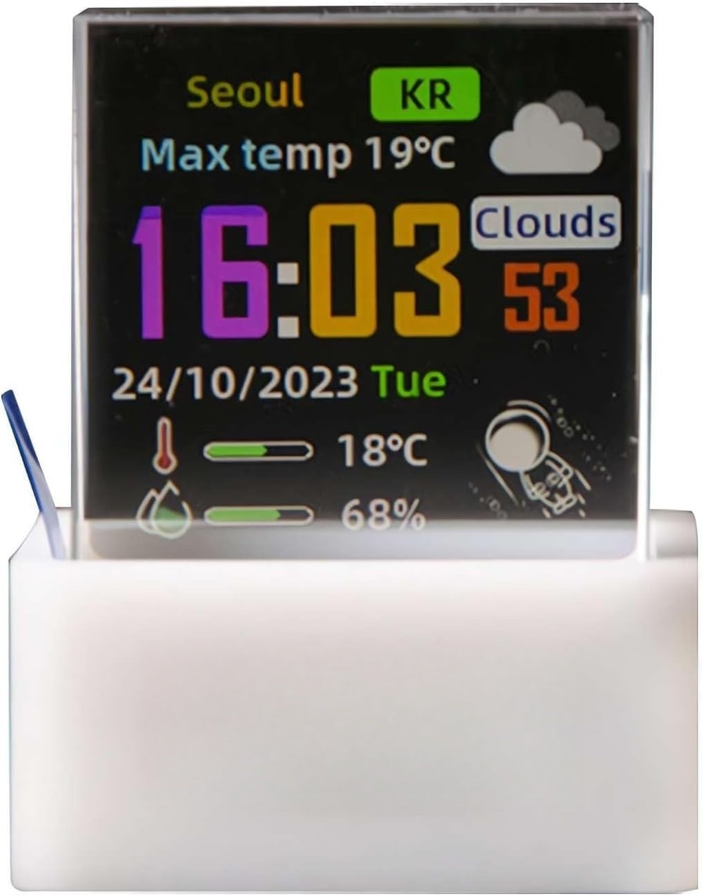 Mini cube holographique 3D, station météo intelligente, affichage avec ...