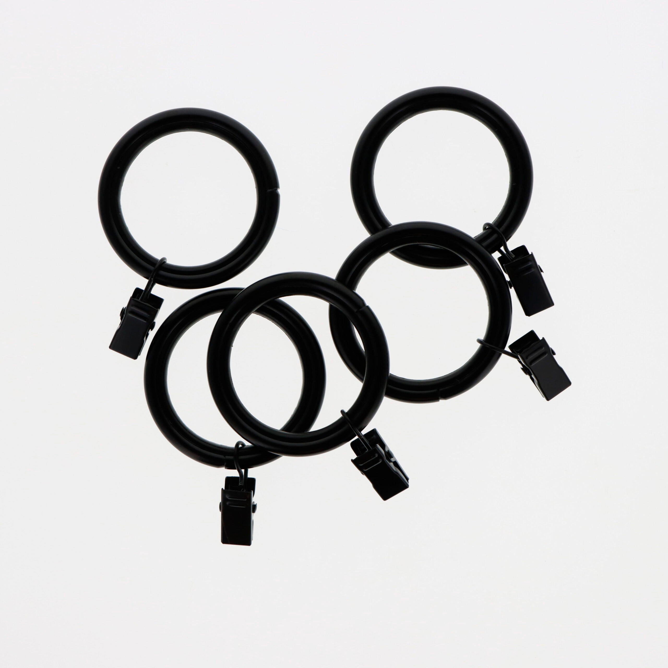 Lot de 10 anneaux à pinces pour rideaux de 40x50mm en Noir Mat - BOULET ...