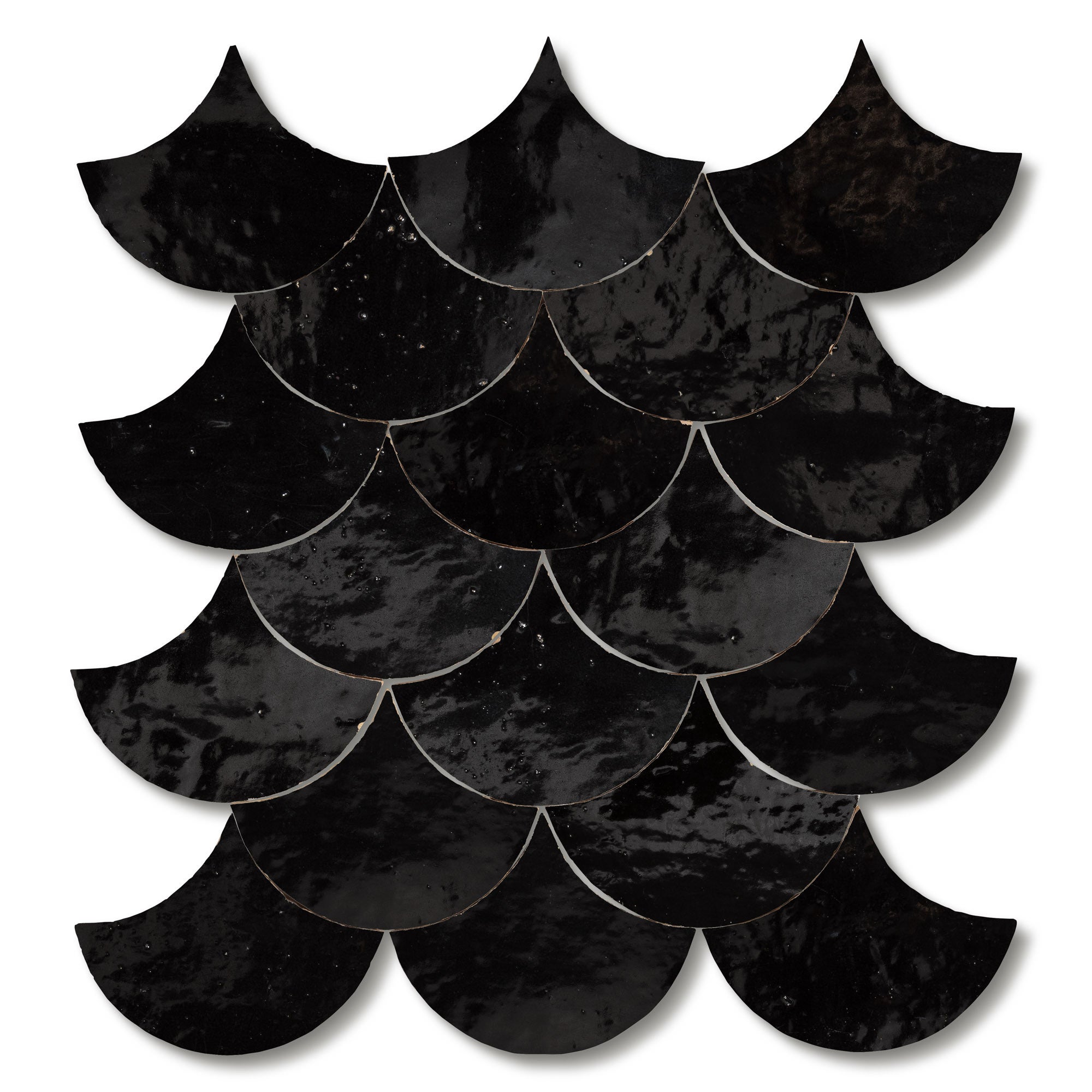 Carrelage Zellige Marocain Noir Intense Grande Ecaille 10x12 cm (vendu ...
