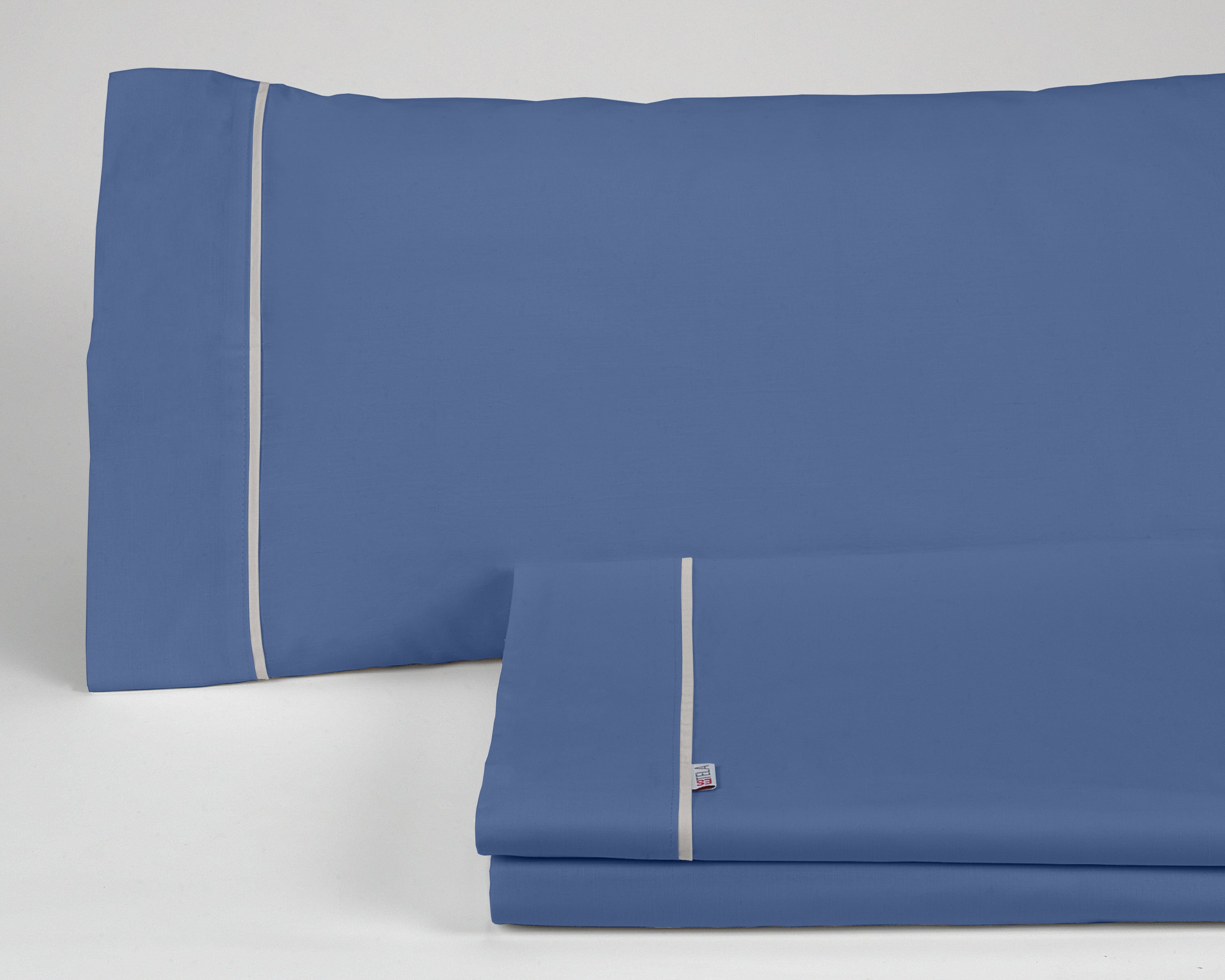 Parure de draps uni bleu - lit 180 | Leroy Merlin