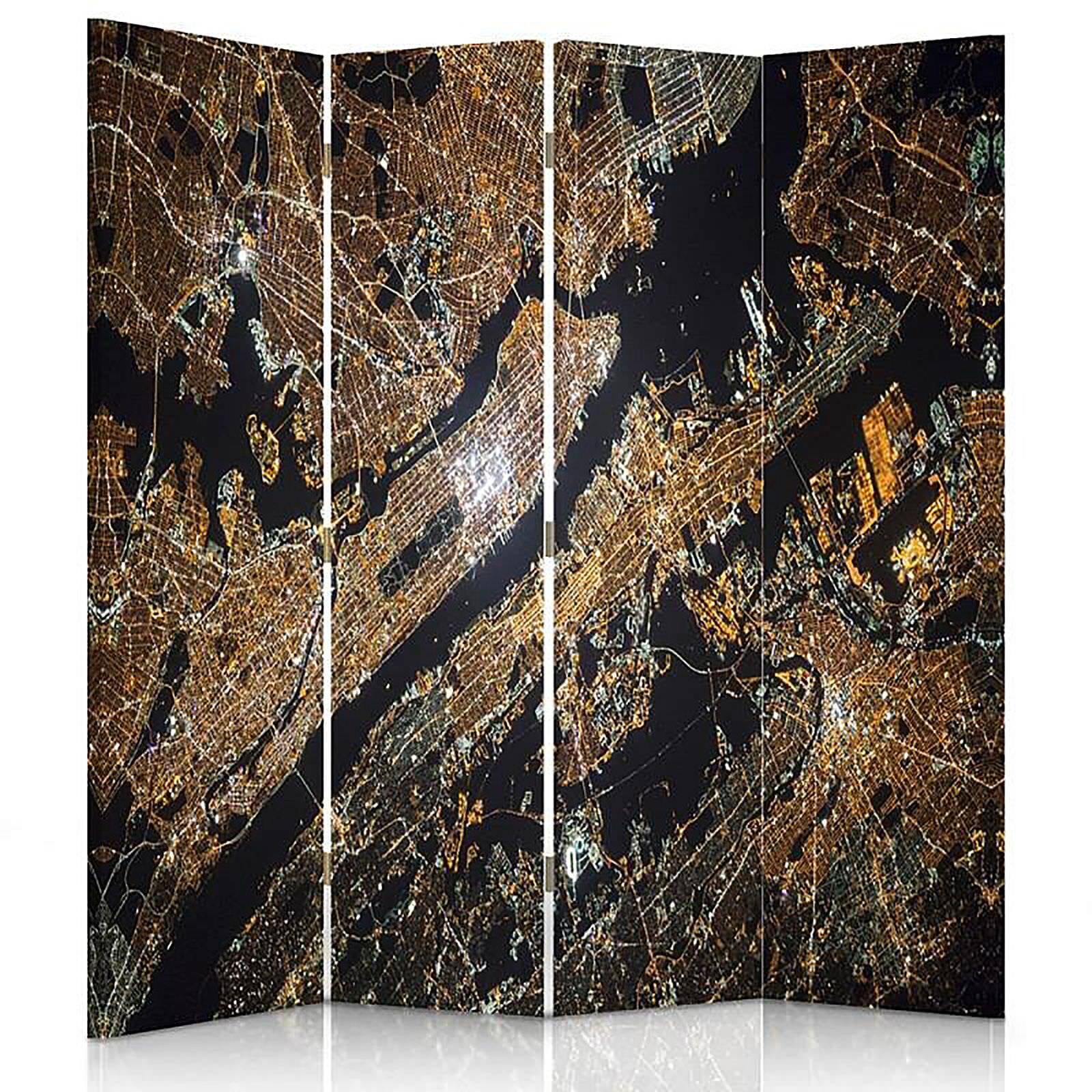 Paravent Décoratif Urbain Vue Satellitaire – 4 Panneaux - 145 x 150 cm ...
