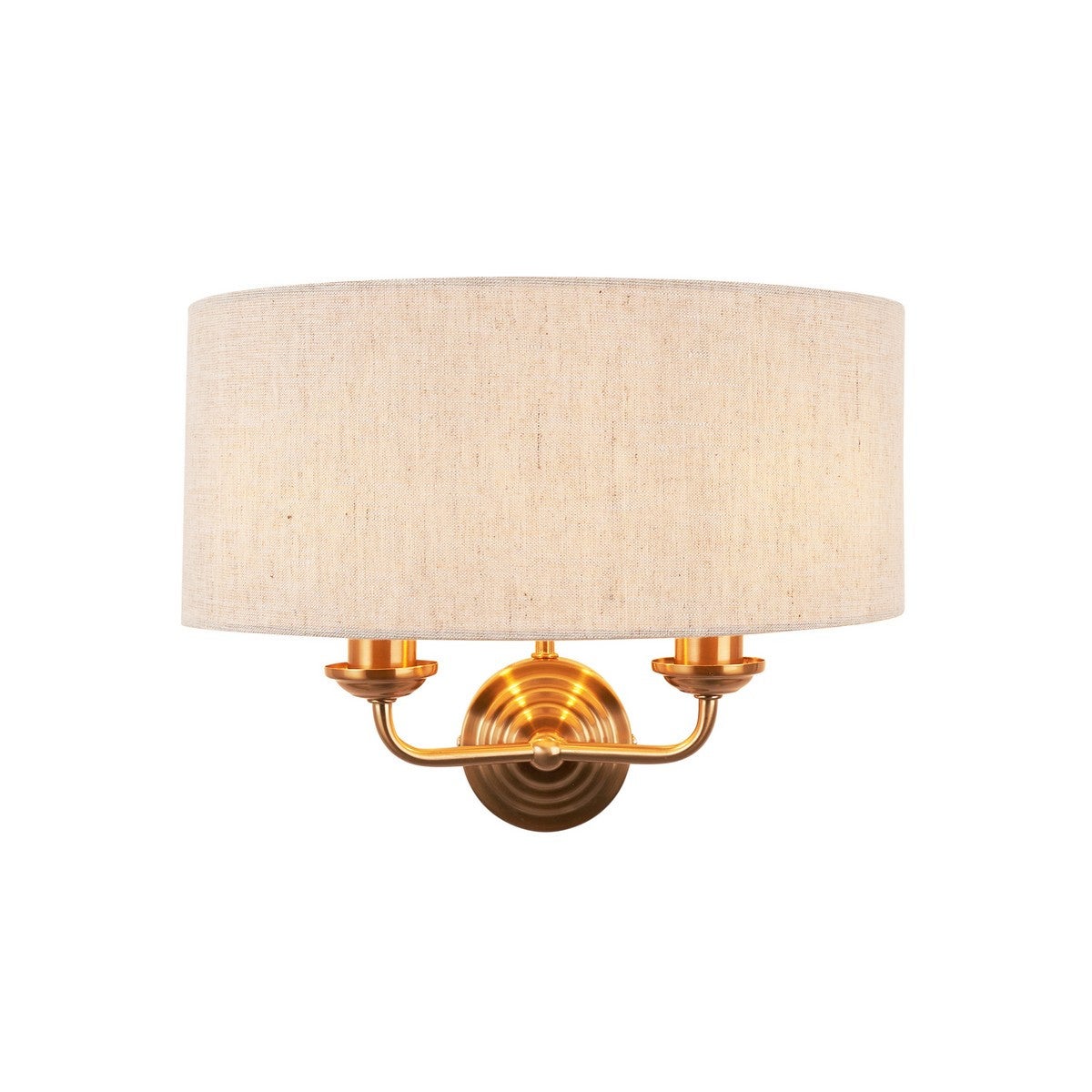 Endon Highclere Applique avec abat-jour en laiton vintage, lin naturel ...