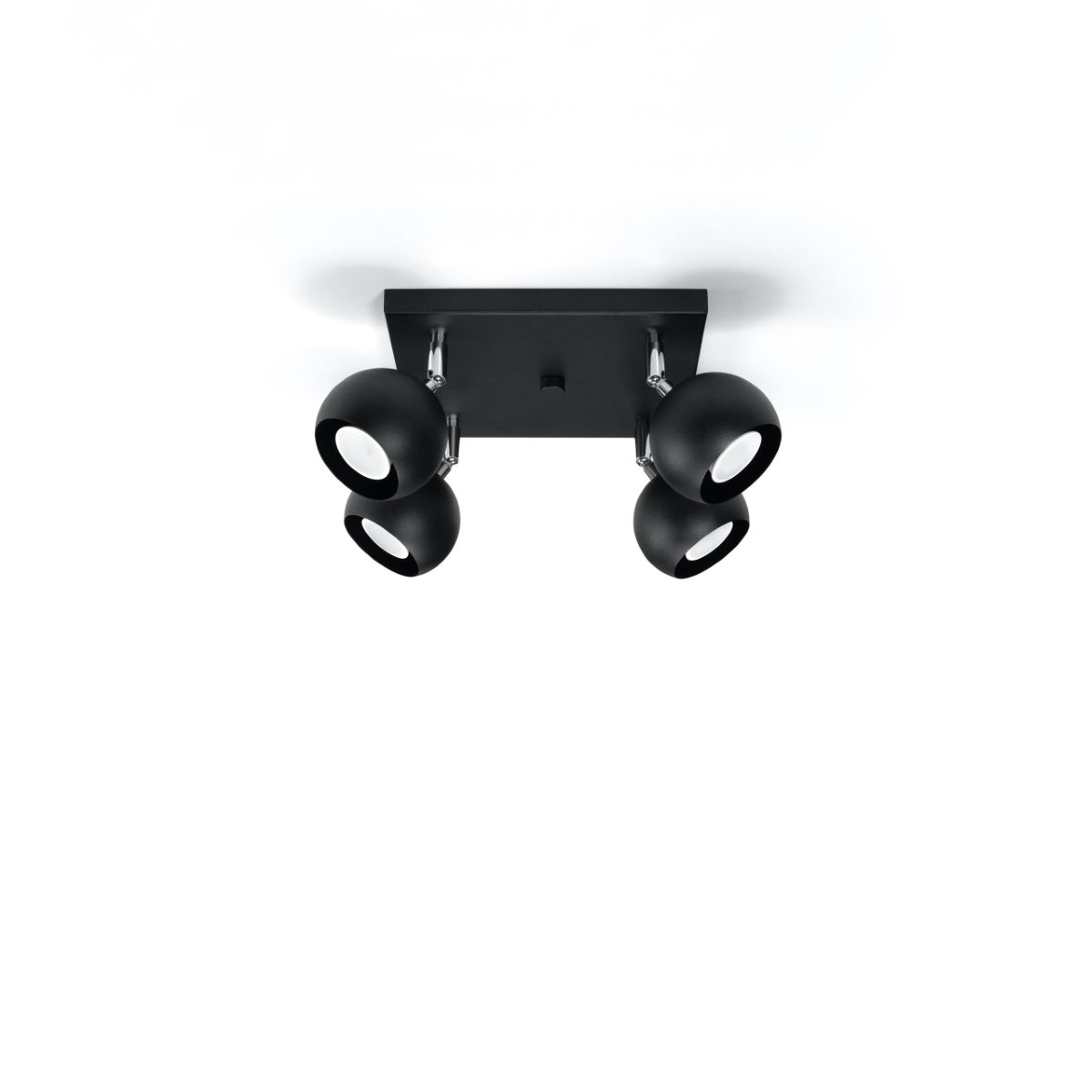 Lámpara de techo RAYIS 4 LED negro con bombilla 4000K - 25x25x16cm ...