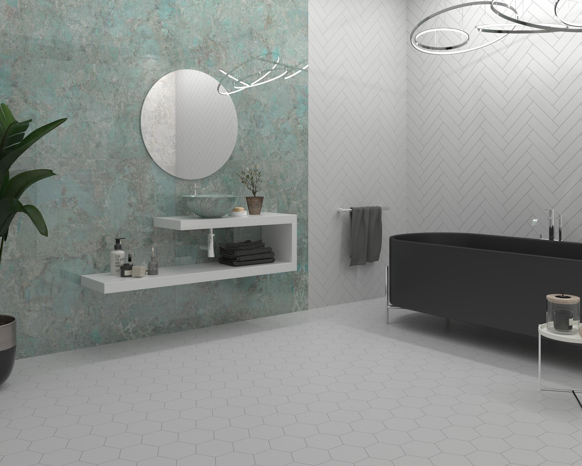 EXA GREY: Azulejo porcelánico hexagonal de 15x17 cm en color gris ...