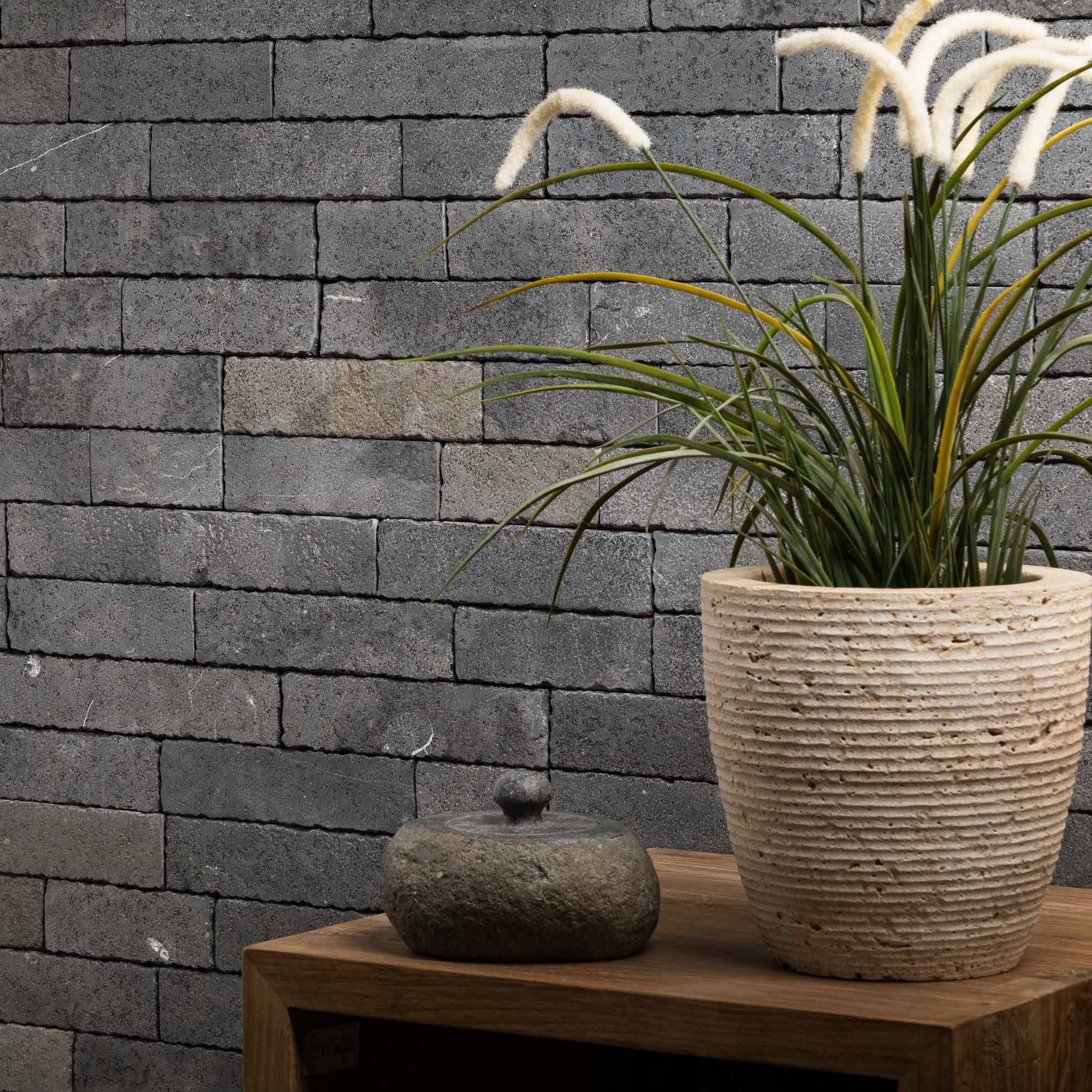 Plaquette de parement Premium pierre naturelle Atlas Noir intérieur / extérieur - RO'MA Nature ...