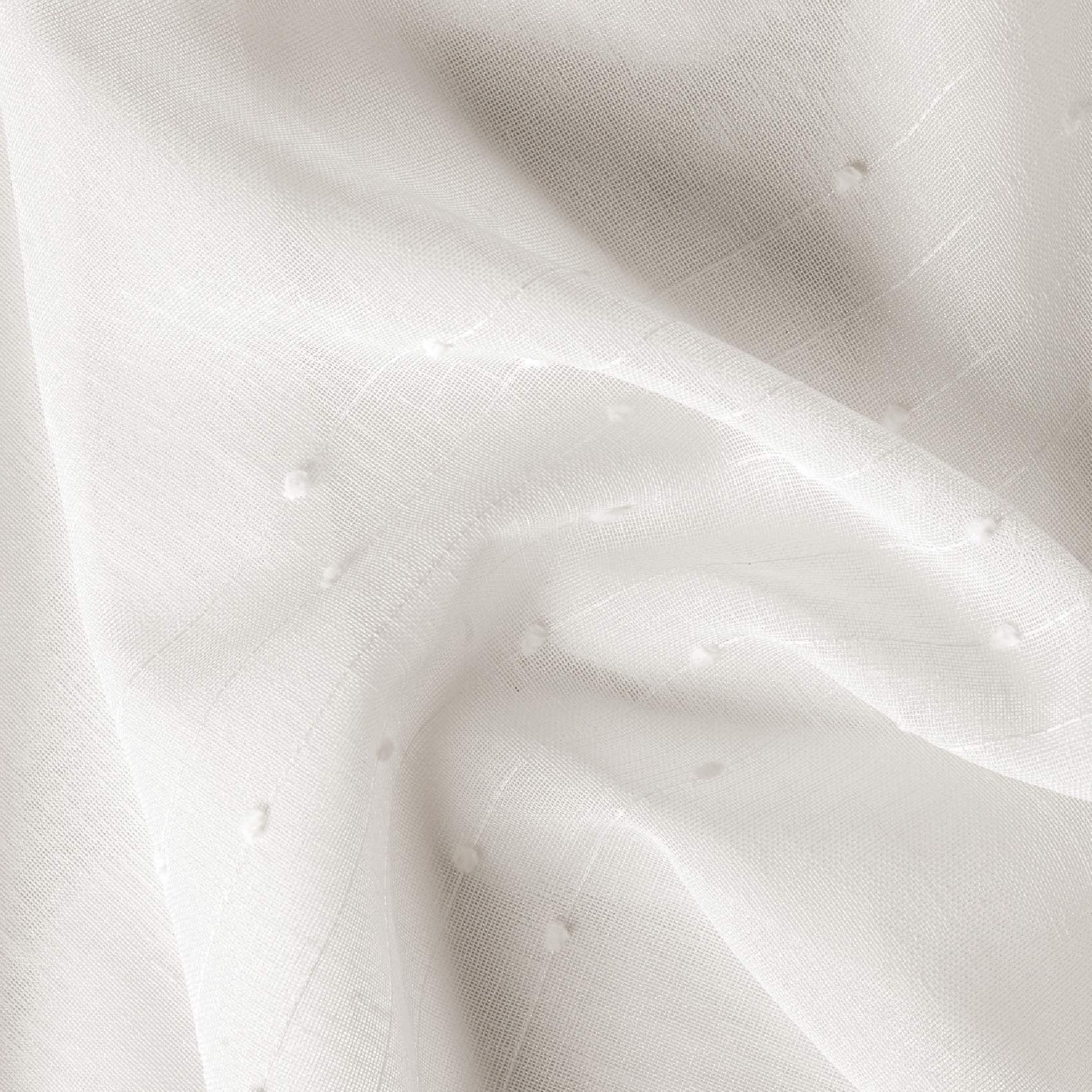 Tissu plombé à fines rayures et pompons - Beige - 3 m - Polyester ...