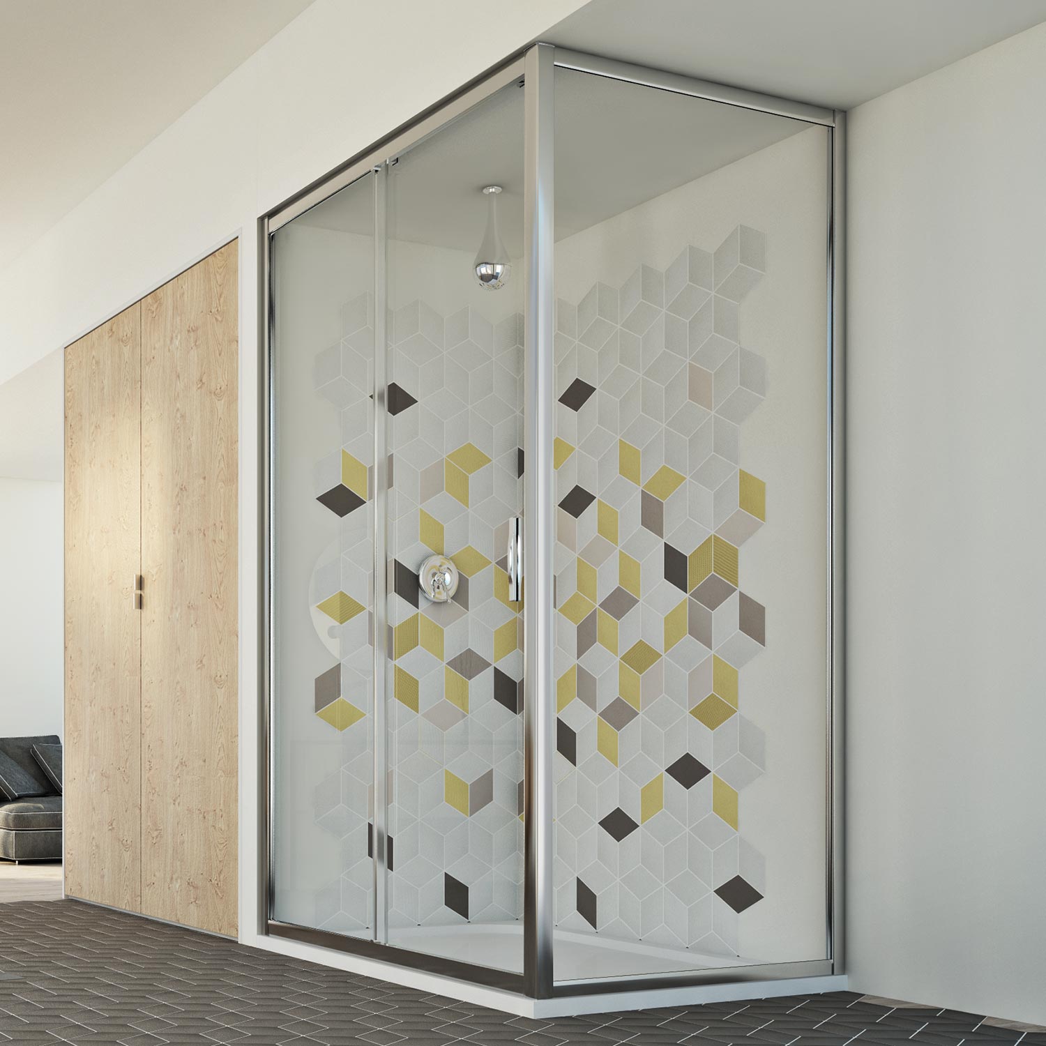 Mampara de Ducha 90x120 CM H198 Transparente mod. Young Duo 1 Hoja ...