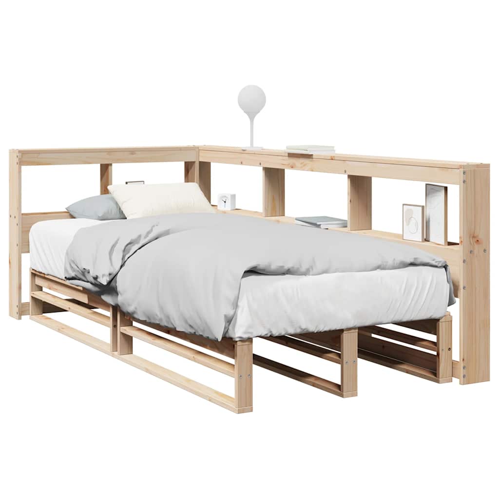 Lit simple | Lit adulte | Lit bibliothèque sans matelas 75x190 cm bois ...