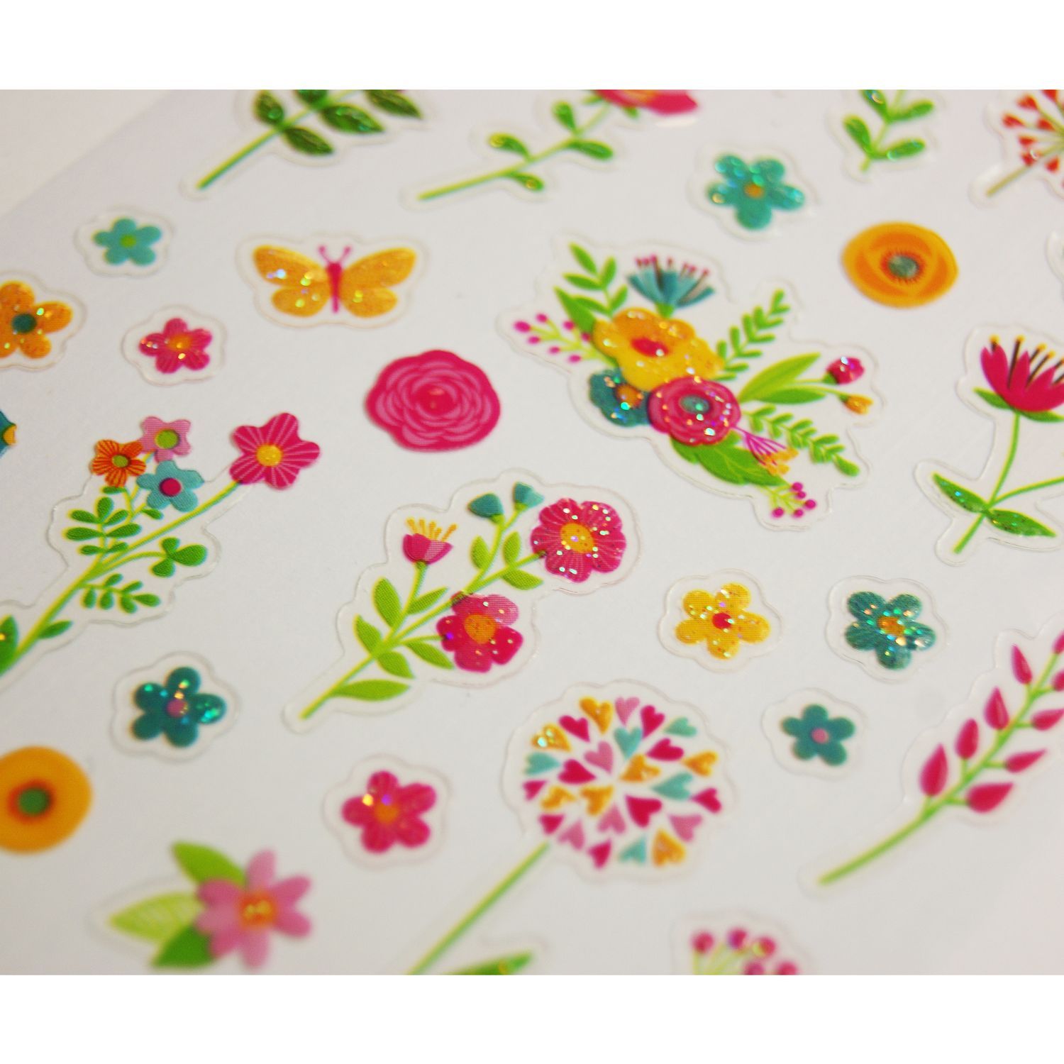 Stickers Fleurs colorés - Paillettes - 1,8 cm - Global Gift | Leroy Merlin
