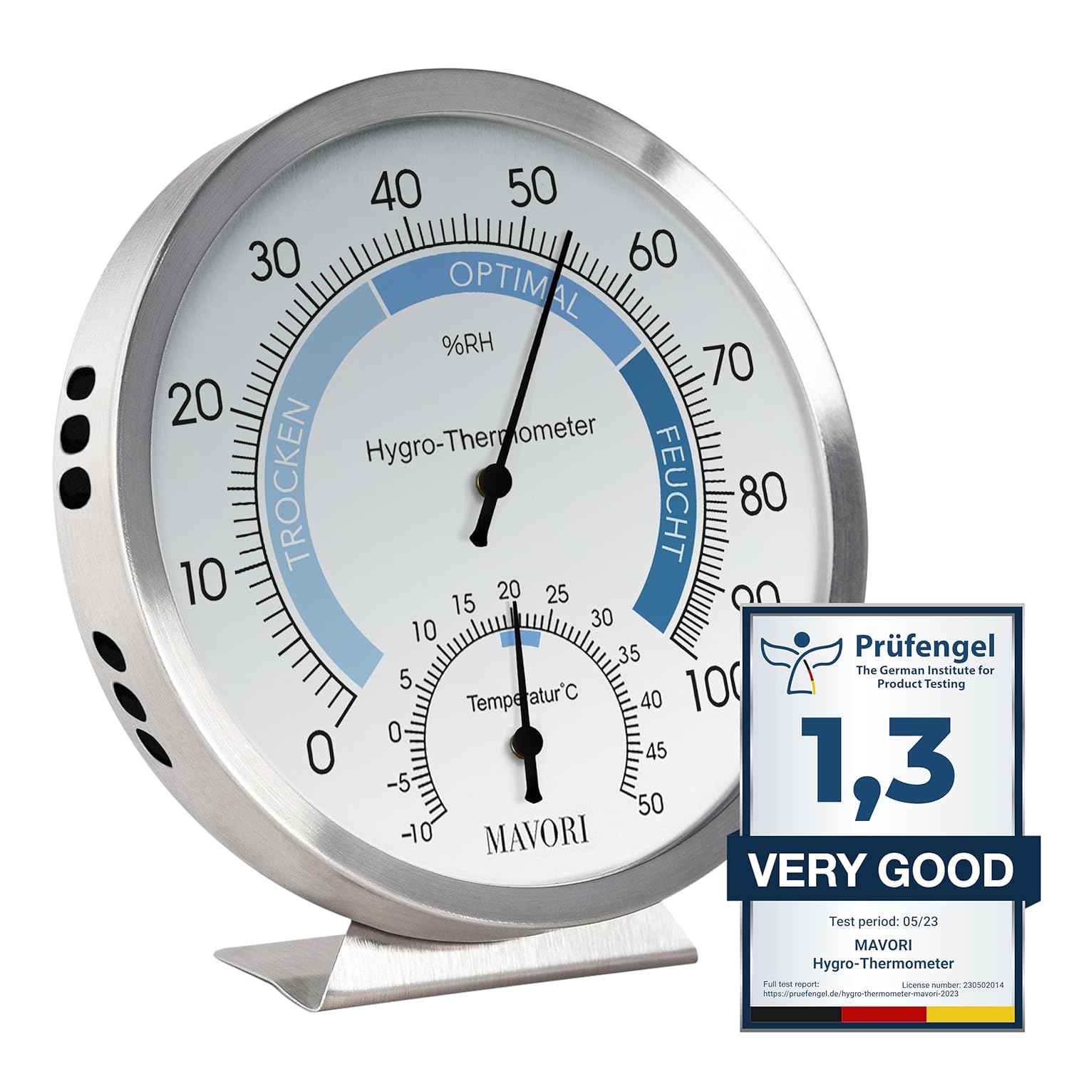 Hygromètre 2 en 1 analogique et thermomètre d'intérieur en acier ...