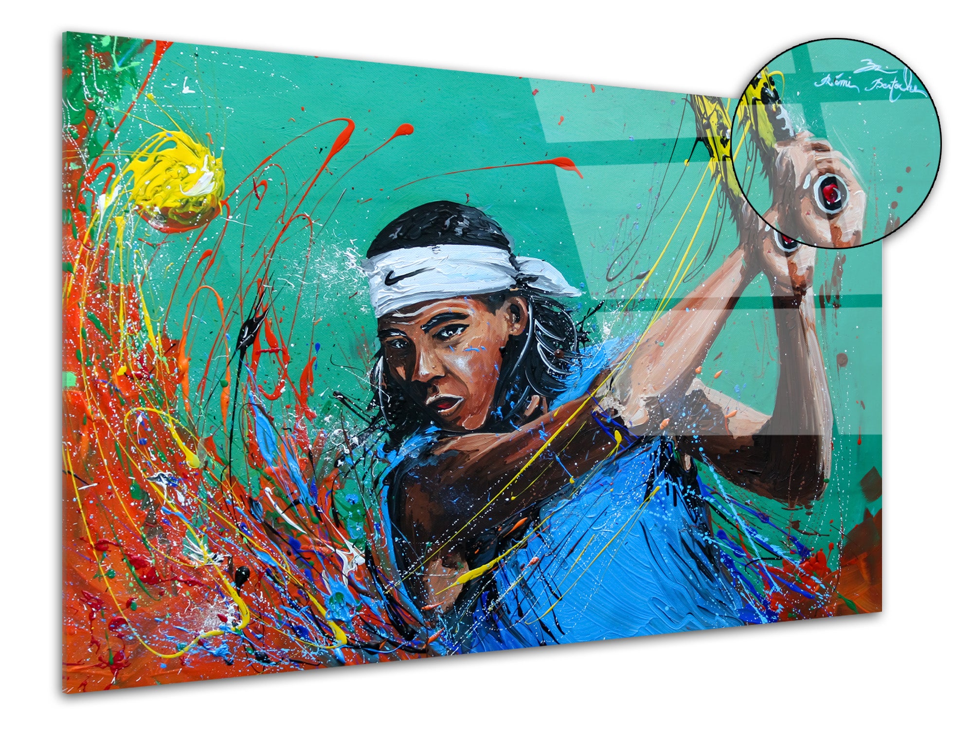 Tableau reproduction peinture sur plexiglas Tennisman | Leroy Merlin