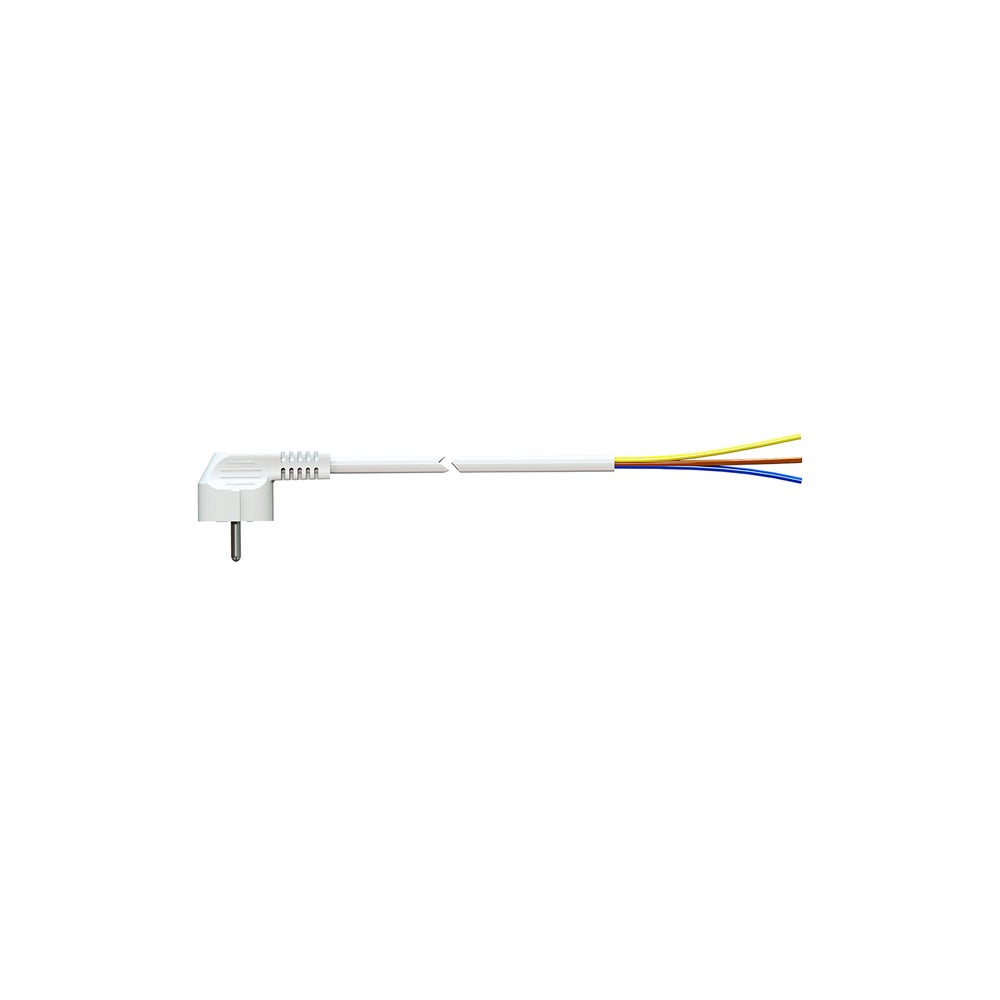 Cable con clavija schuko 1m 3x1.5mm 4,8mm 16a 250v t/tl blanco. solera ...