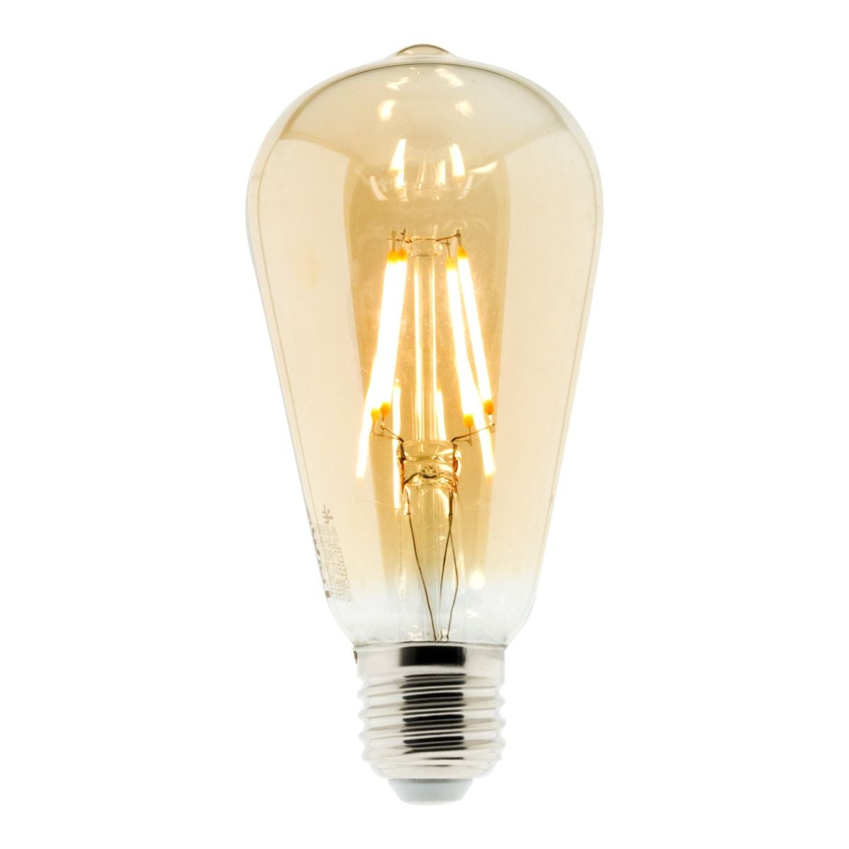 Ampoule déco filament LED ambrée 4W E27 400lm 2500K - Edison - Elexity | Leroy Merlin