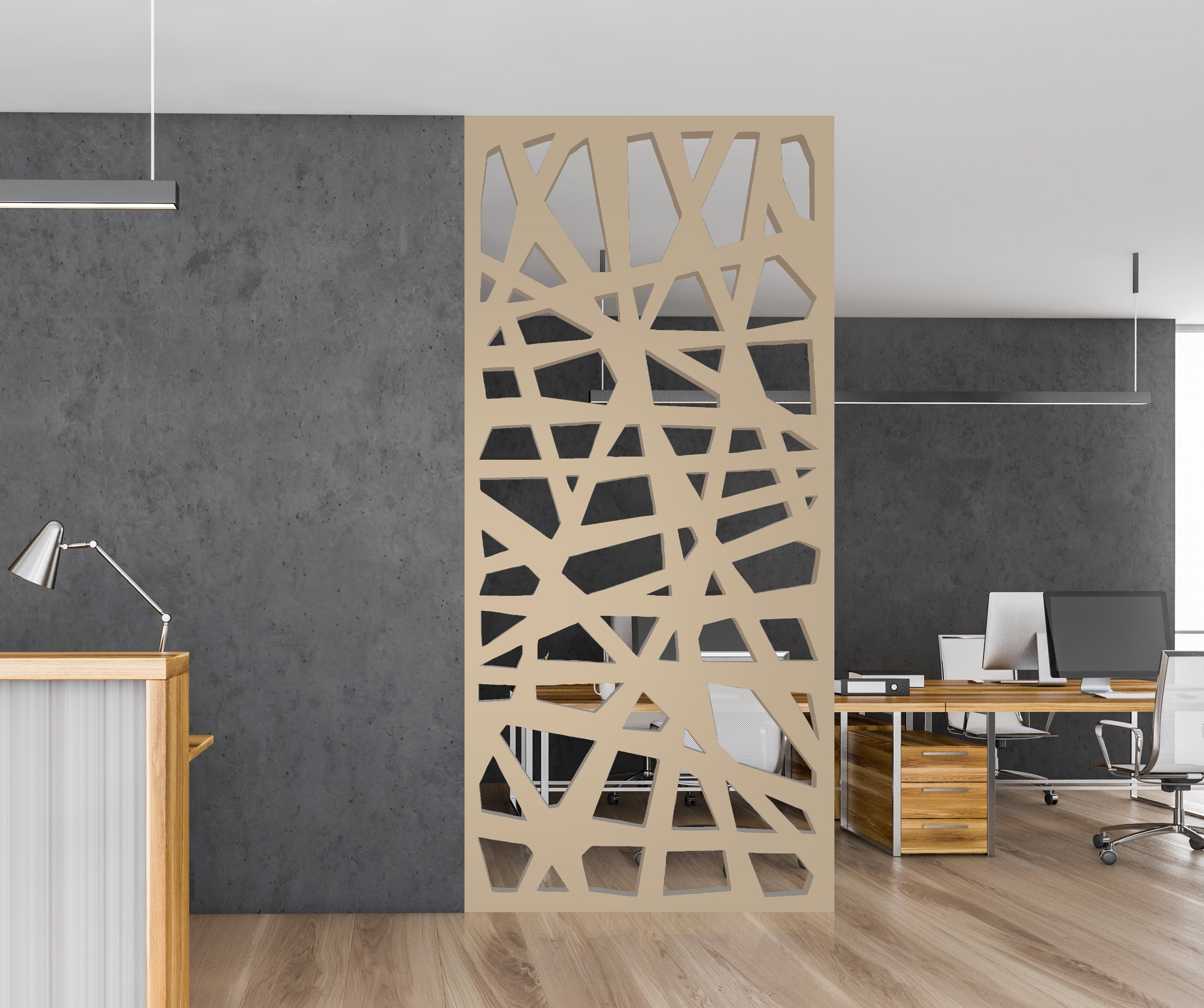 Cloison de séparation bois FORCAS MDF claustra L.100xH.200xE.1.9cm ...