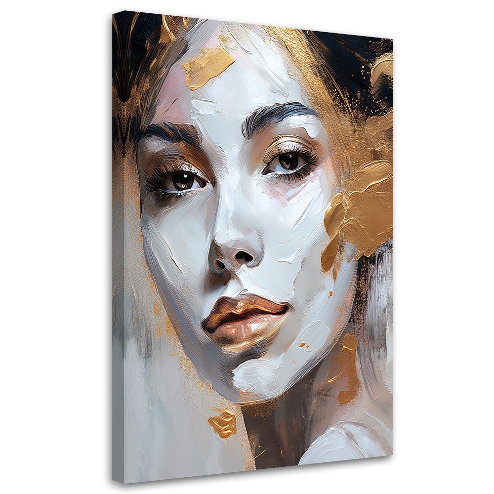 Tableau sur toile moderne Portrait Femme Peint Or 40x60 | Leroy Merlin