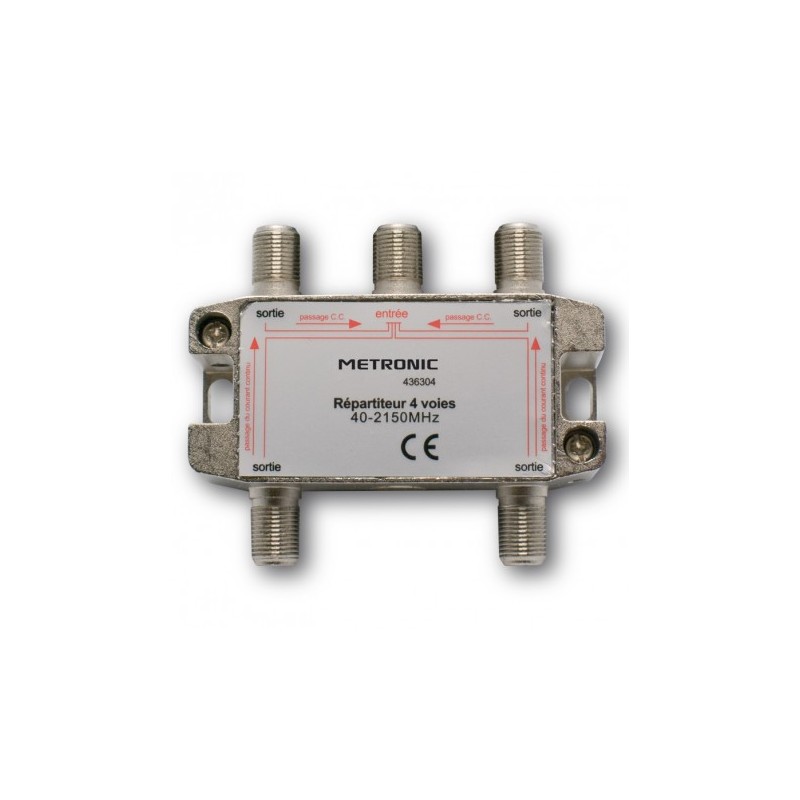 Répartiteur TV/SAT 4 sorties à fiche F blindé métal | Leroy Merlin
