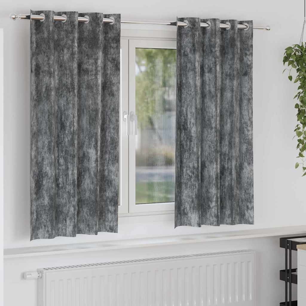 Rideaux en velours 2 pcs Gris 175 x 140 cm Velours | Leroy Merlin