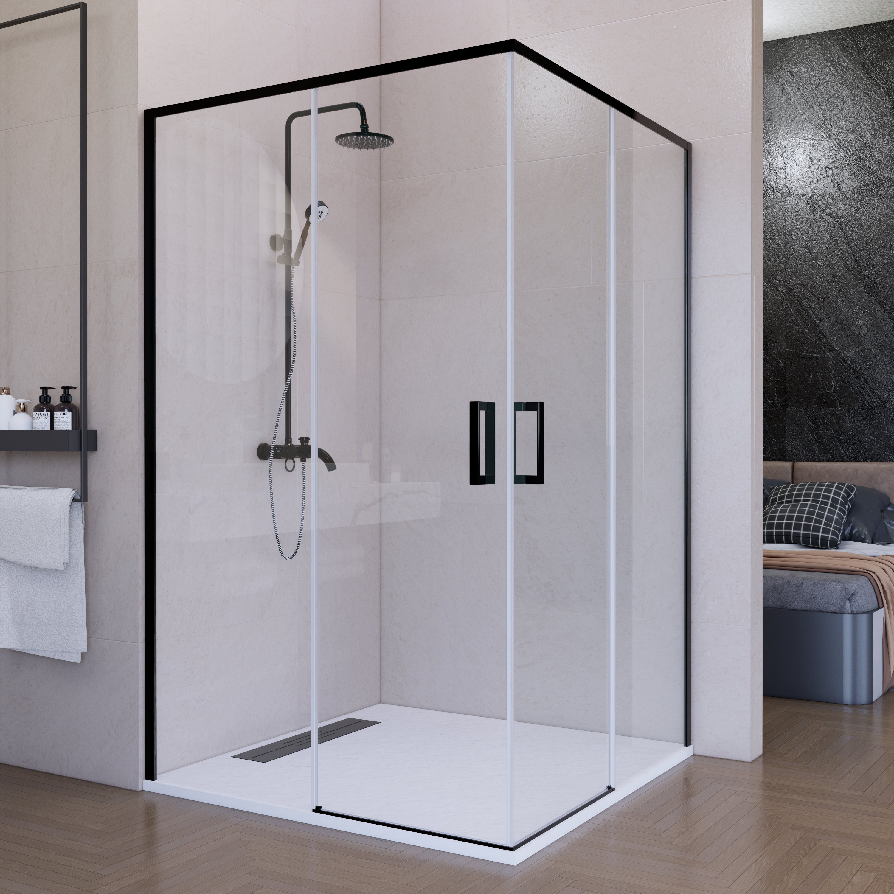 Mampara Ducha Rectangular 100x85 cm - Instalación Rápida y Sencilla ...