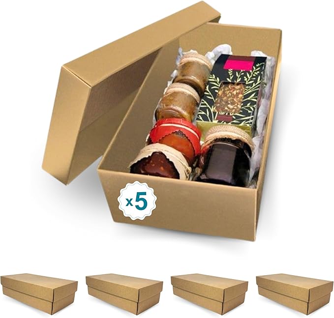 Confezione 5 Scatole in Cartone Kraft 350x190x105 mm, Eleganti e Facili ...