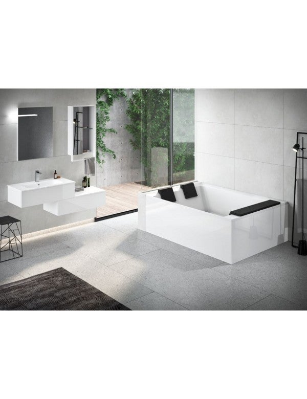 Baignoire duo NOVELLINI DIVINA DUAL 190x140 cm-Blanc-Gauche-Blanc-140 ...