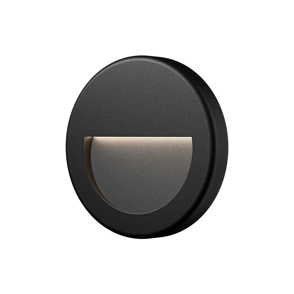 Spot LED mural VEKTAB2 rond noir 3W 3000K IP65 | Leroy Merlin