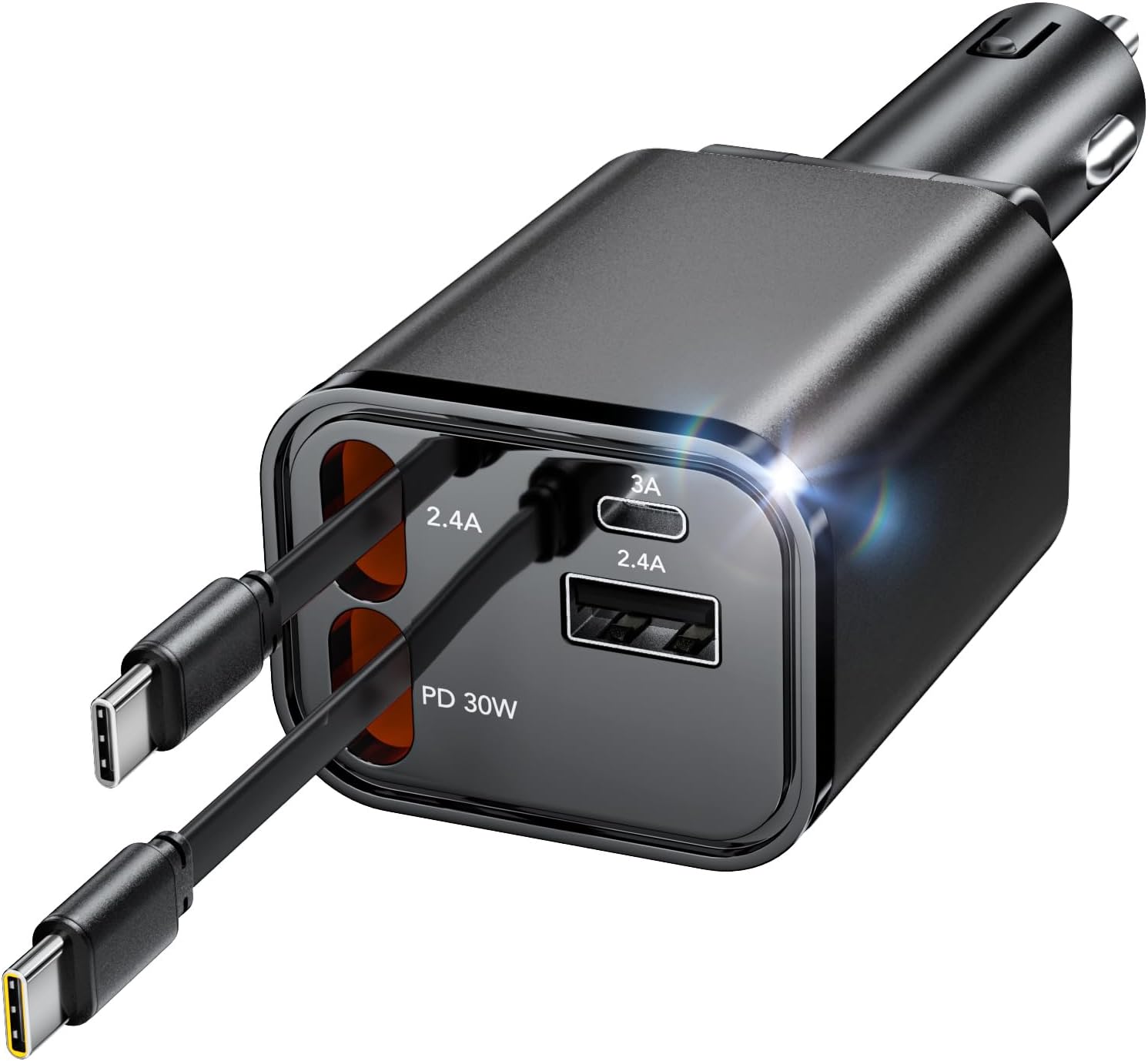 4 en 1 Chargeur Voiture USB c, Chargeur Allume Cigare 69W, Câbles ...