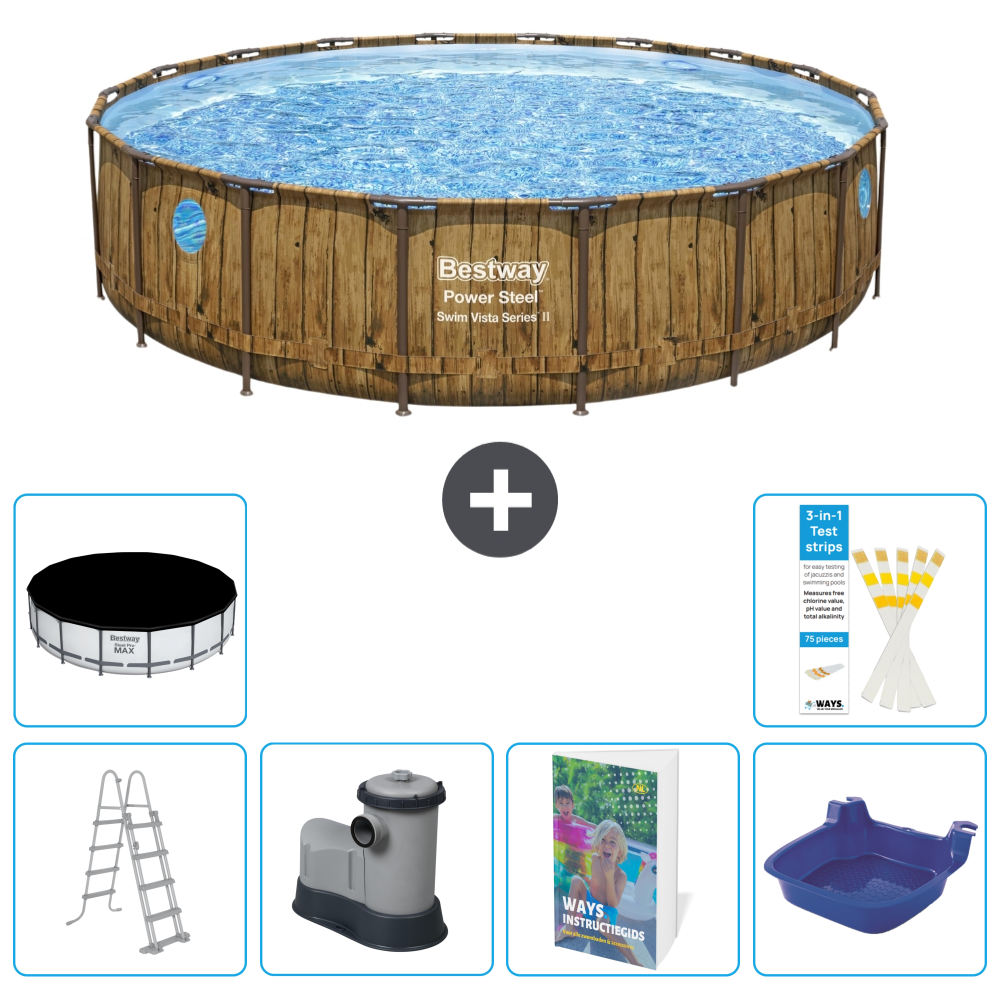 Bestway Piscina Bestway Power Steel Rotonda - 549x122 cm - 7-pezzi S662 ...