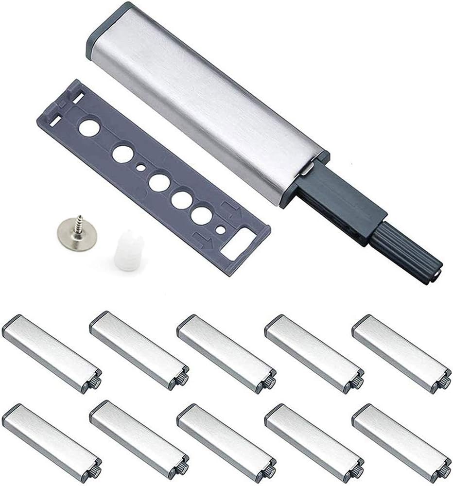 10pcs Push to Open Latches, Push to Open System Buffers for Cabinet Door Drawer Latches with ...