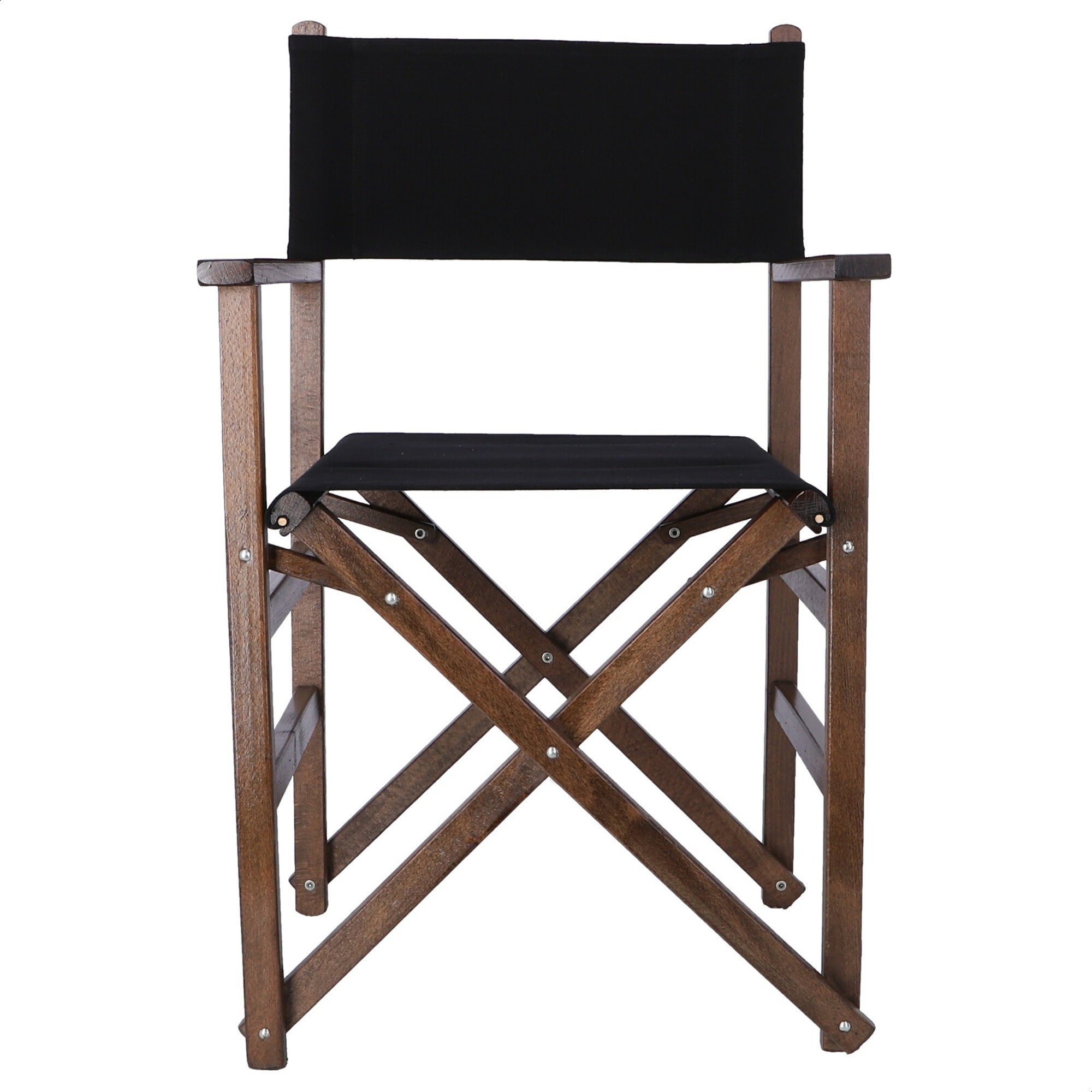 WELLHOME Silla de director de madera de haya color nogal 51x46x86 cm ...