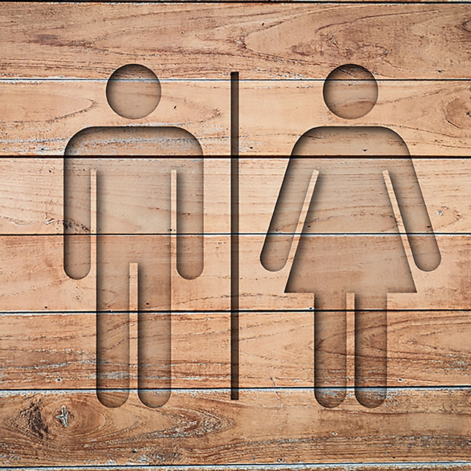 Panneau pictogramme de signalisation · Toilettes Mixtes | Texture Bois ...