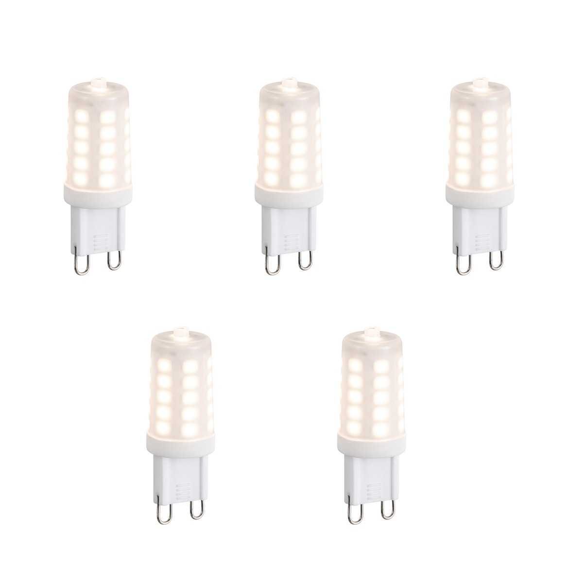 Set de 5 bombillas LED G9 regulables opal 3W 250lm 2700K | Leroy Merlin