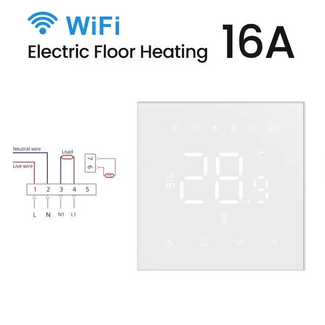 Thermostat intelligent Tuya WiFi, chauffage par le sol, 220 V 16 A, régulateur de température ...