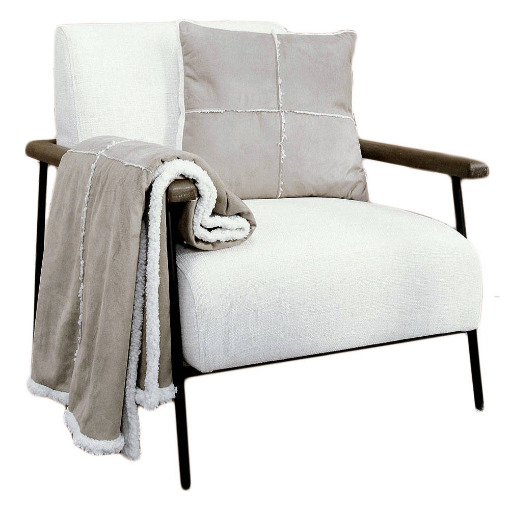 Ensemble plaid et coussin assorti uni WINTER SPIRIT SOFT COSY | Leroy ...