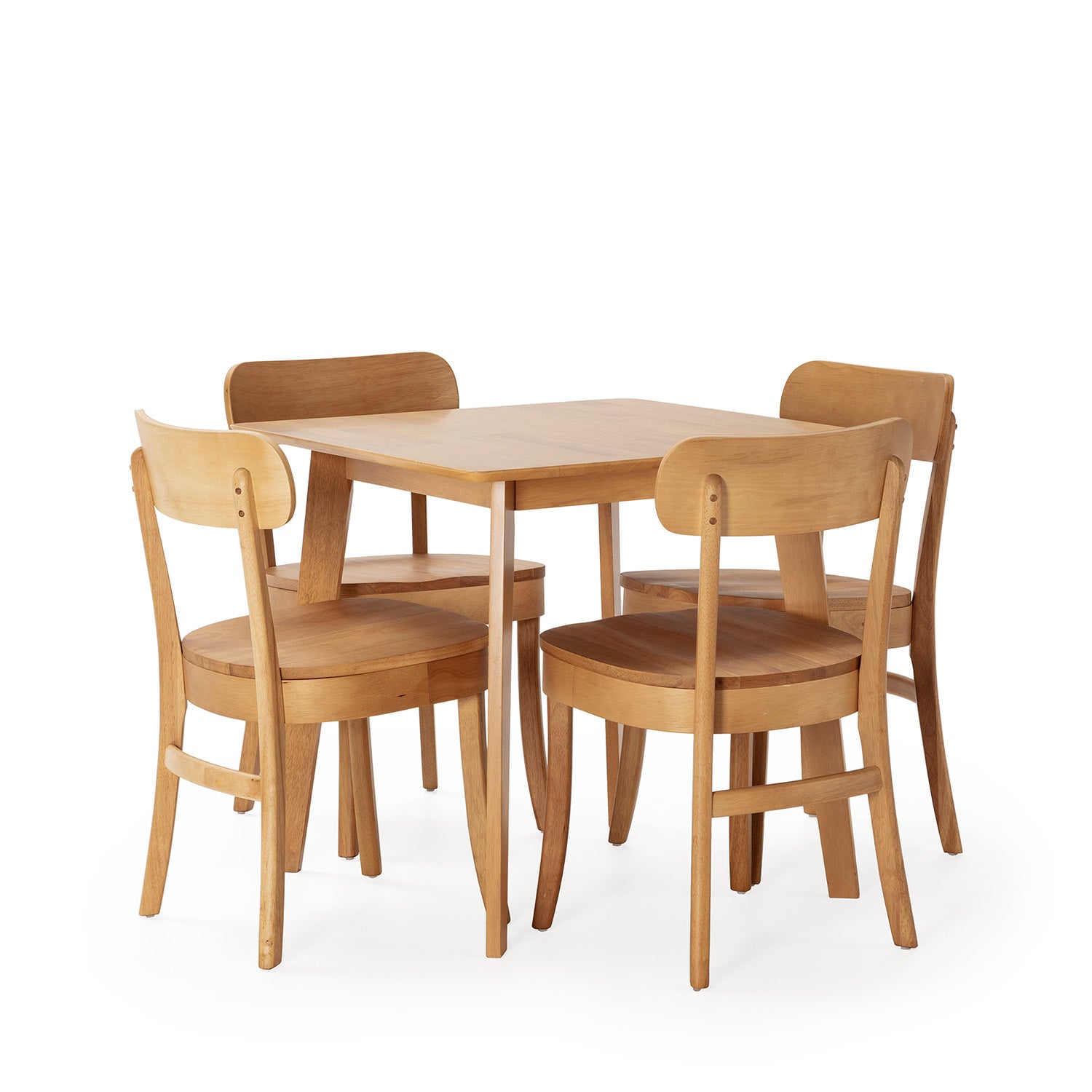 Ensemble table 80x80 cm et 4 chaises de salle à manger Nala Chêne ...