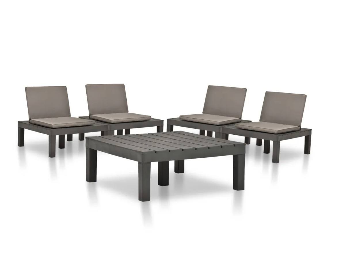 Ensemble d'extérieur composé de 4 sièges et d'une table basse, avec ...