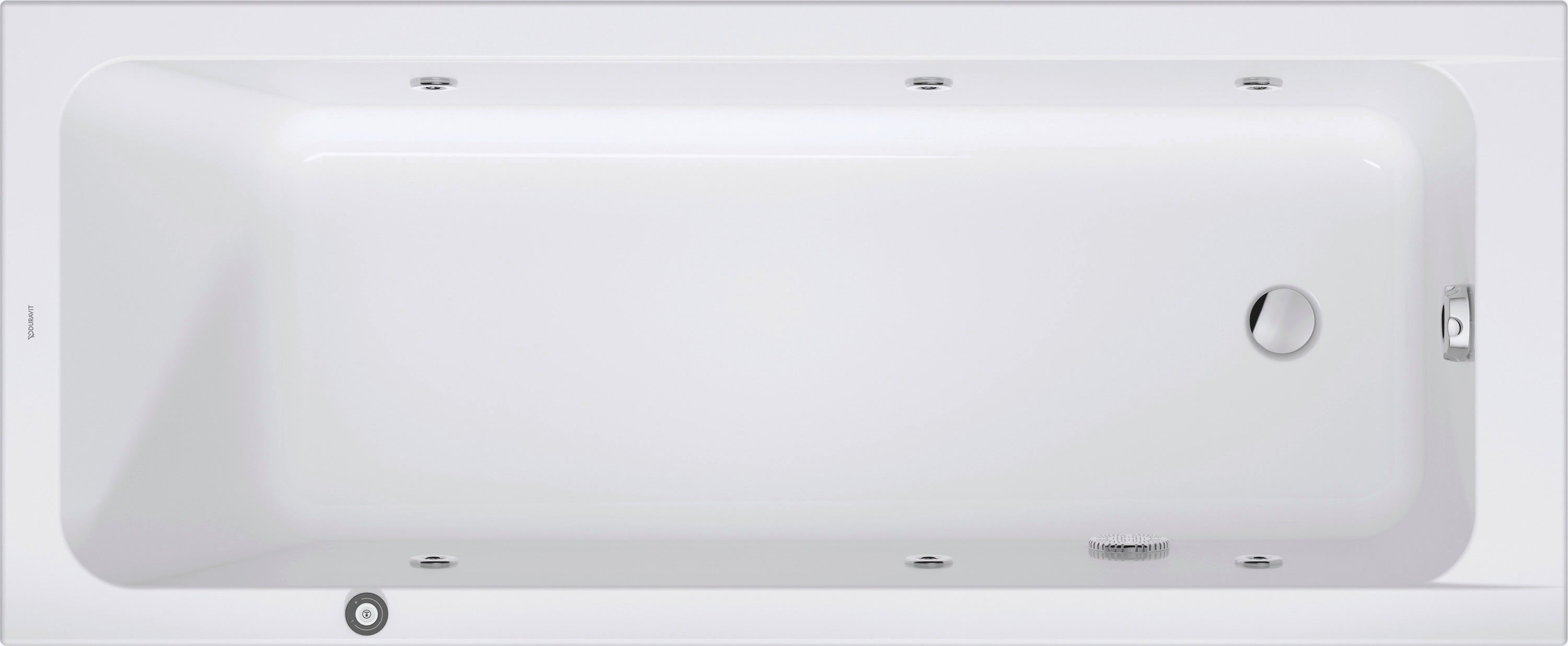 Duravit D-Code baignoire balnéo, 1700x700mm, 1 pente de dossier, Jet ...
