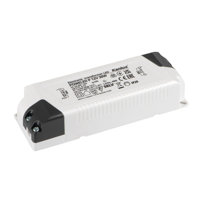 12V Transformador LED electrónico 30W - Compacto - IP20 Seguridad - Kanlux | Leroy Merlin