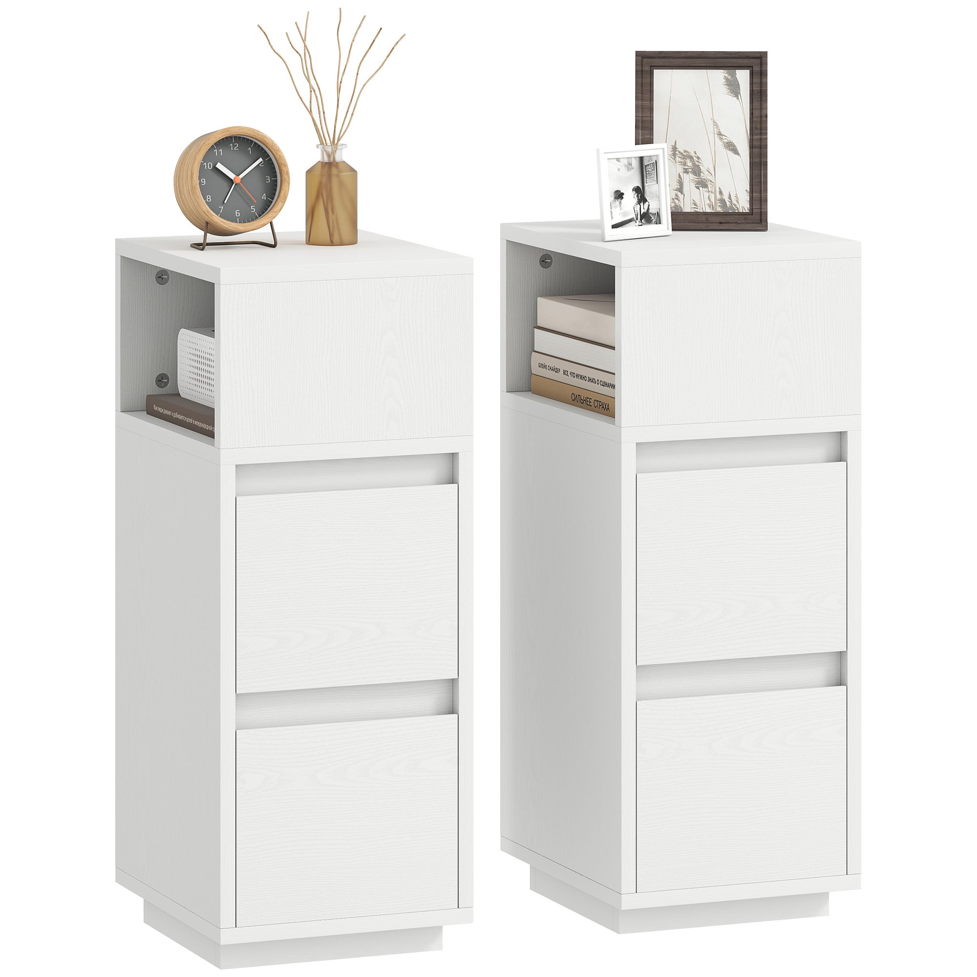 Ensemble de deux tables de chevet, adaptées pour être placées à côté d ...
