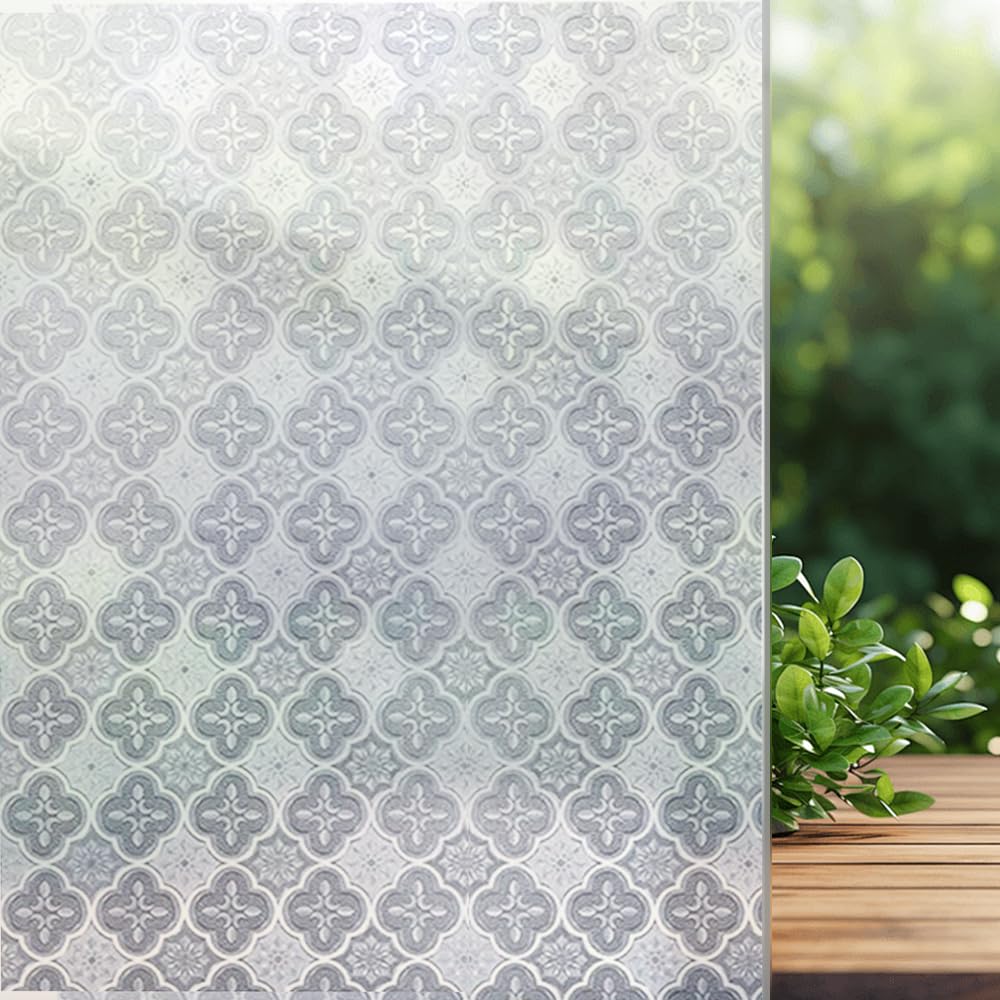 1PC Retro Flower Texture Window Film Film Sticker Bathroom Enfidential ...