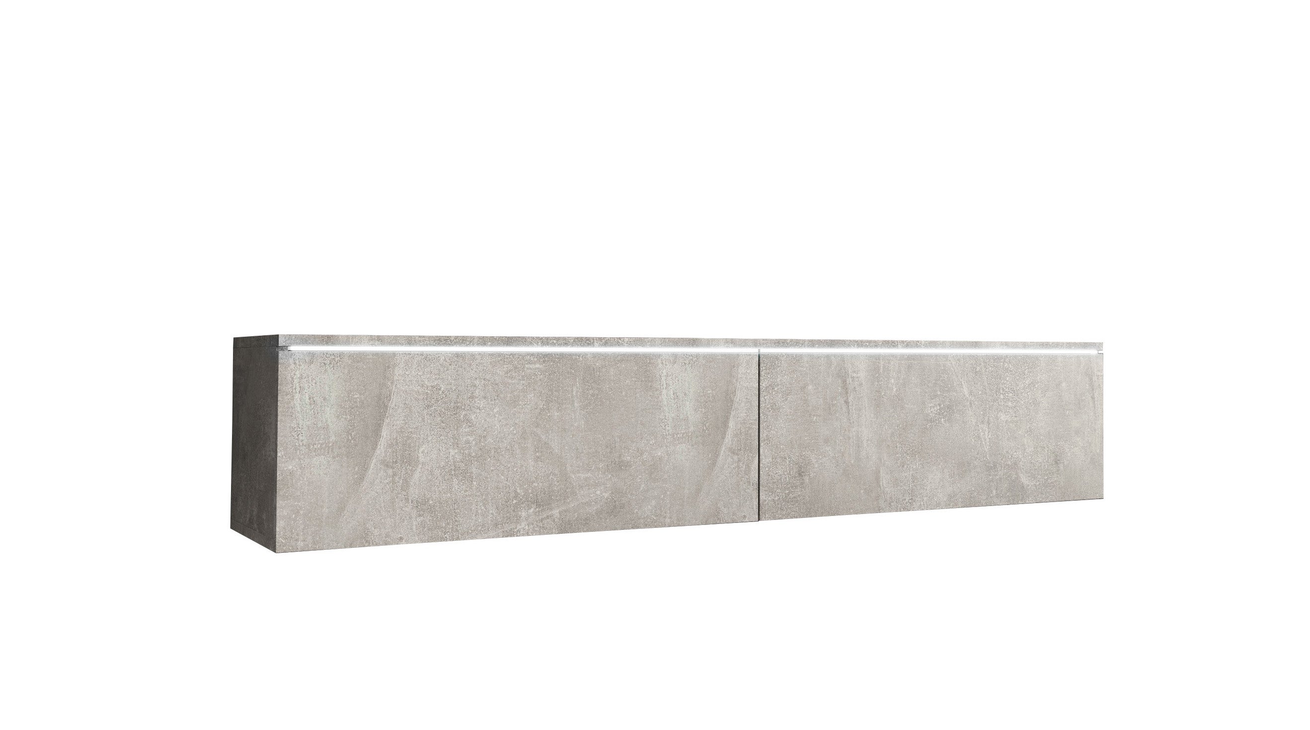 Meuble TV Lowboard D140 Béton smart/Béton smart, Nombre de portes : 2 ...