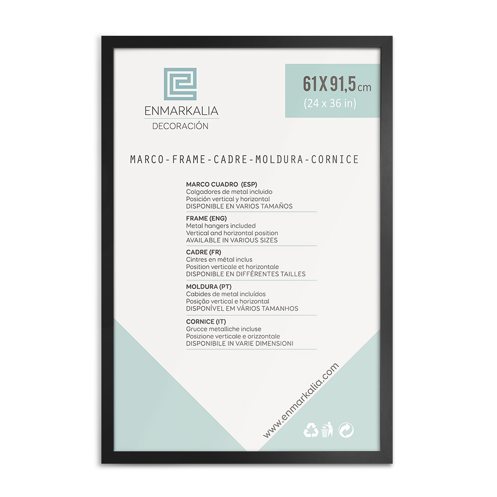 Marco para Poster, Medida 61x91,5 cm, Color Negro (moldura 30x15 mm ...