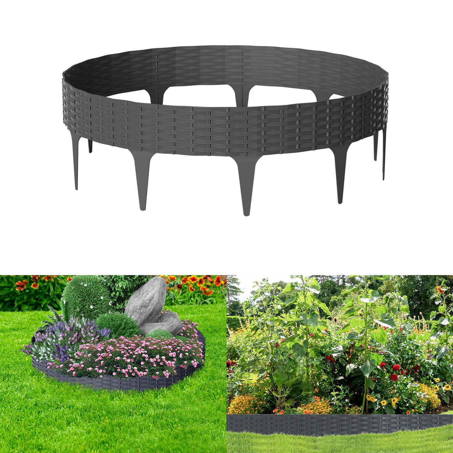 Bordure de jardin Rotin Aspect Bordure de pelouse Bordure de gazon ...