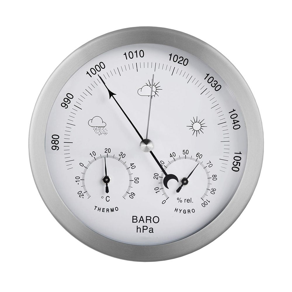 3-in-1 Weather Station - For Indoor and Outdoor Use - 13cm Diameter ...