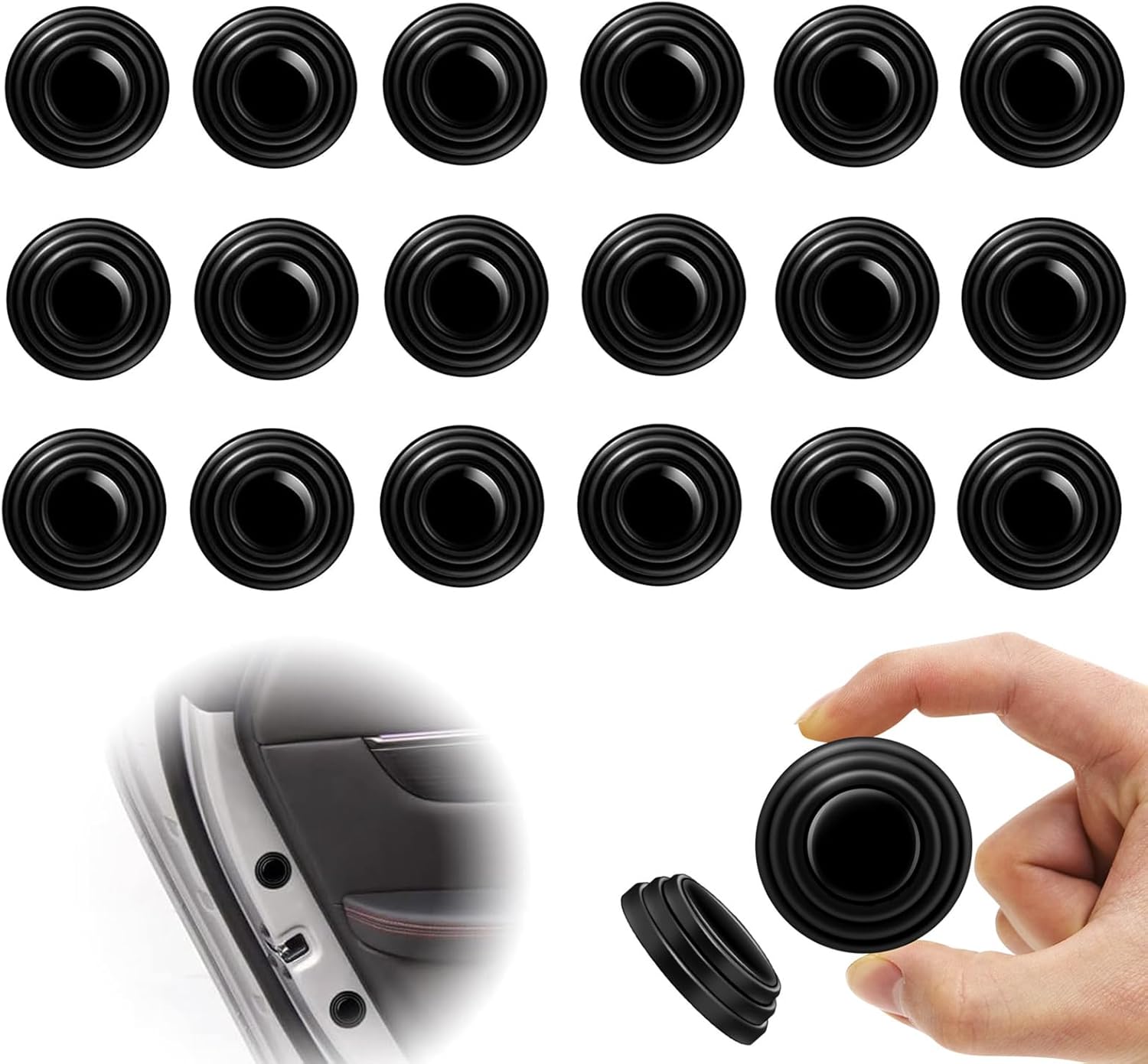 20 Pcs Joint Amortisseur de Porte de Voiture, Coussinet en Silencieux ...