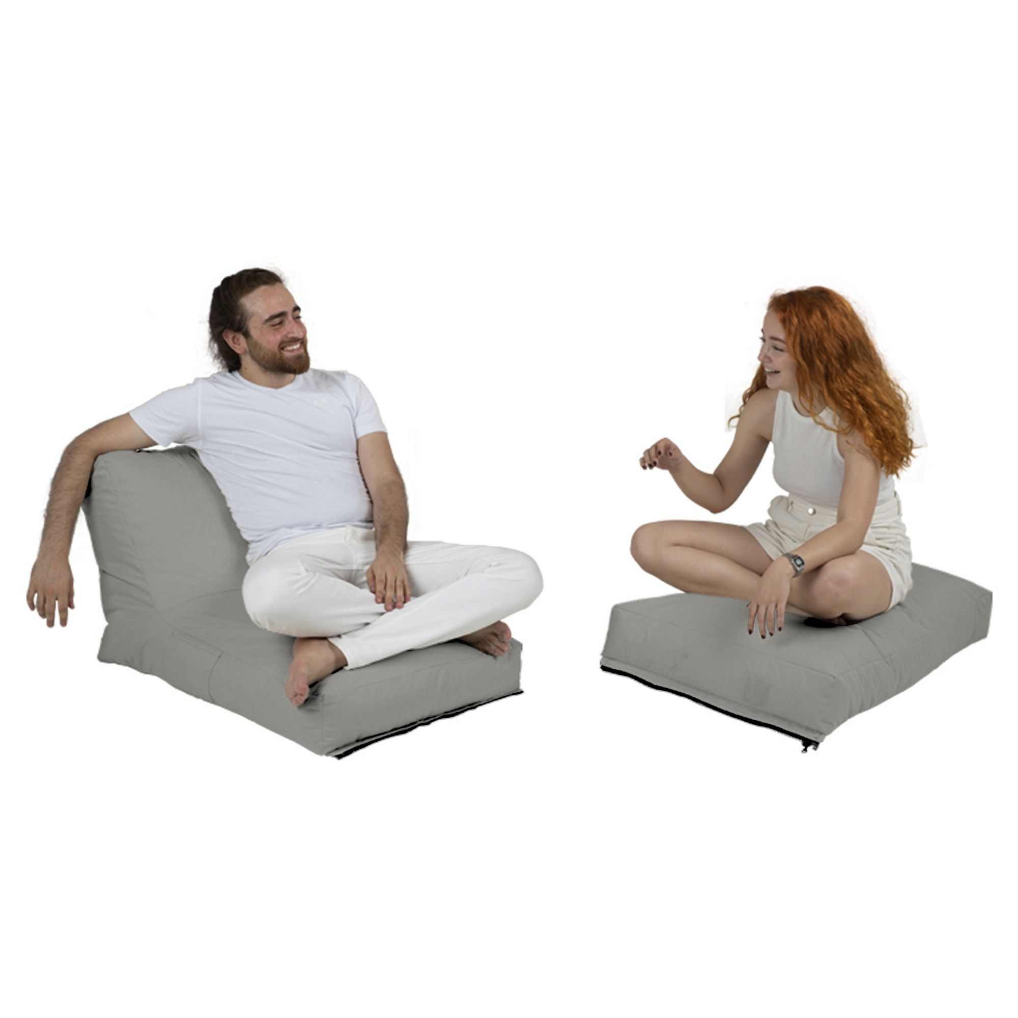 Pouf convertible / coussin de sol Kendel Gris | Leroy Merlin