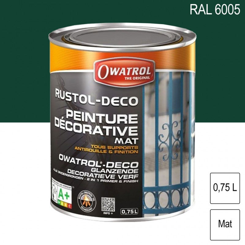 Peinture décorative antirouille Rustol Deco RAL 6005 Vert mousse mat 0 ...