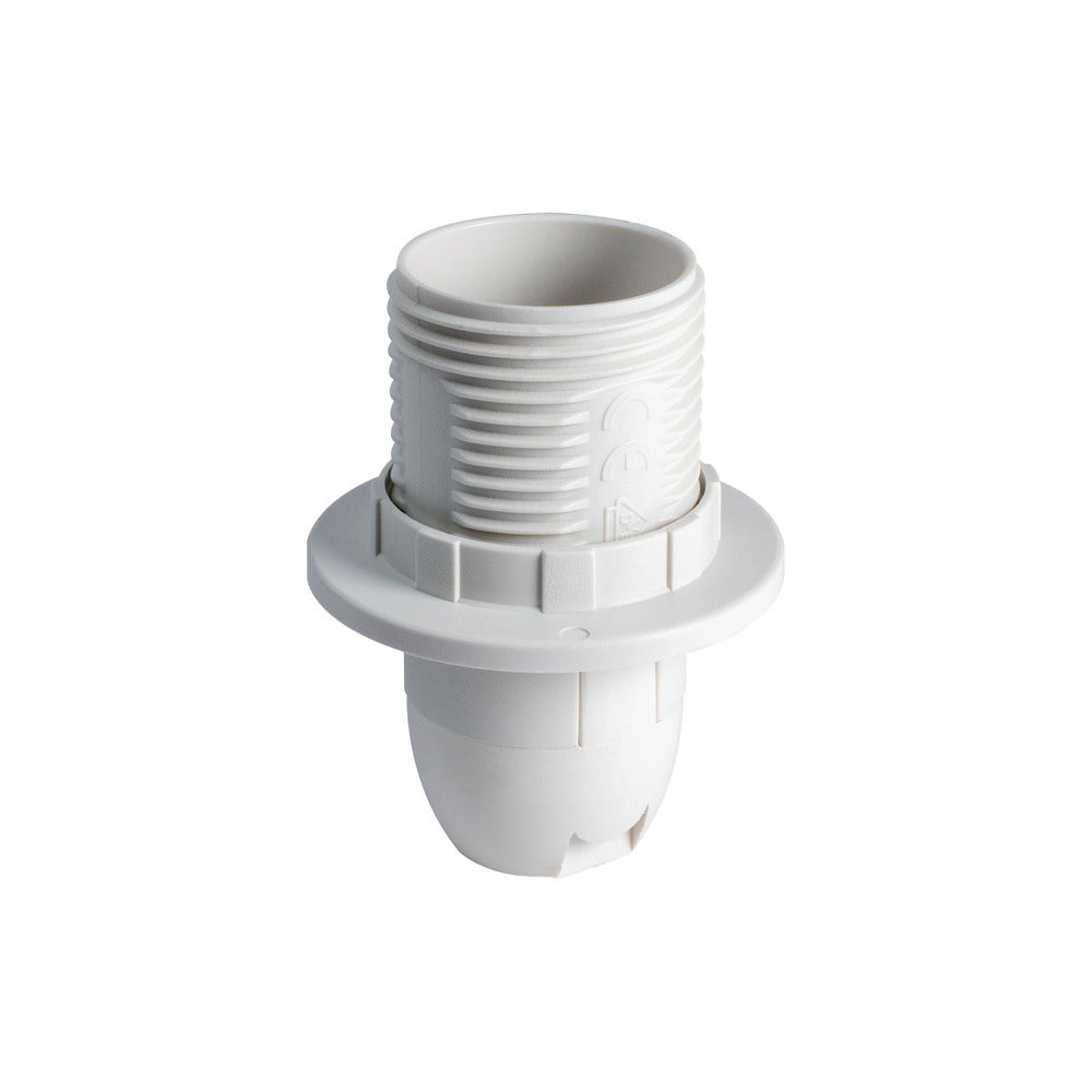 Douille demi-fileté E14 blanche avec bague, plastique PET recyclée ...